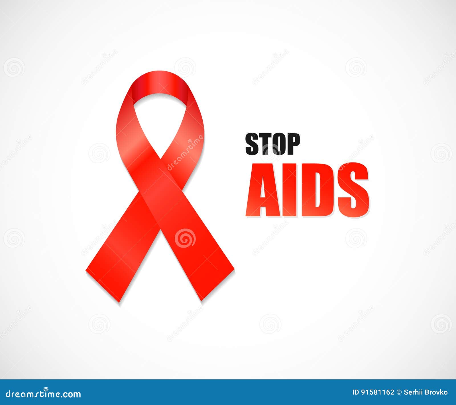 Aids Awareness Red Ribbon. stock vector. Illustration of aids - 91581162