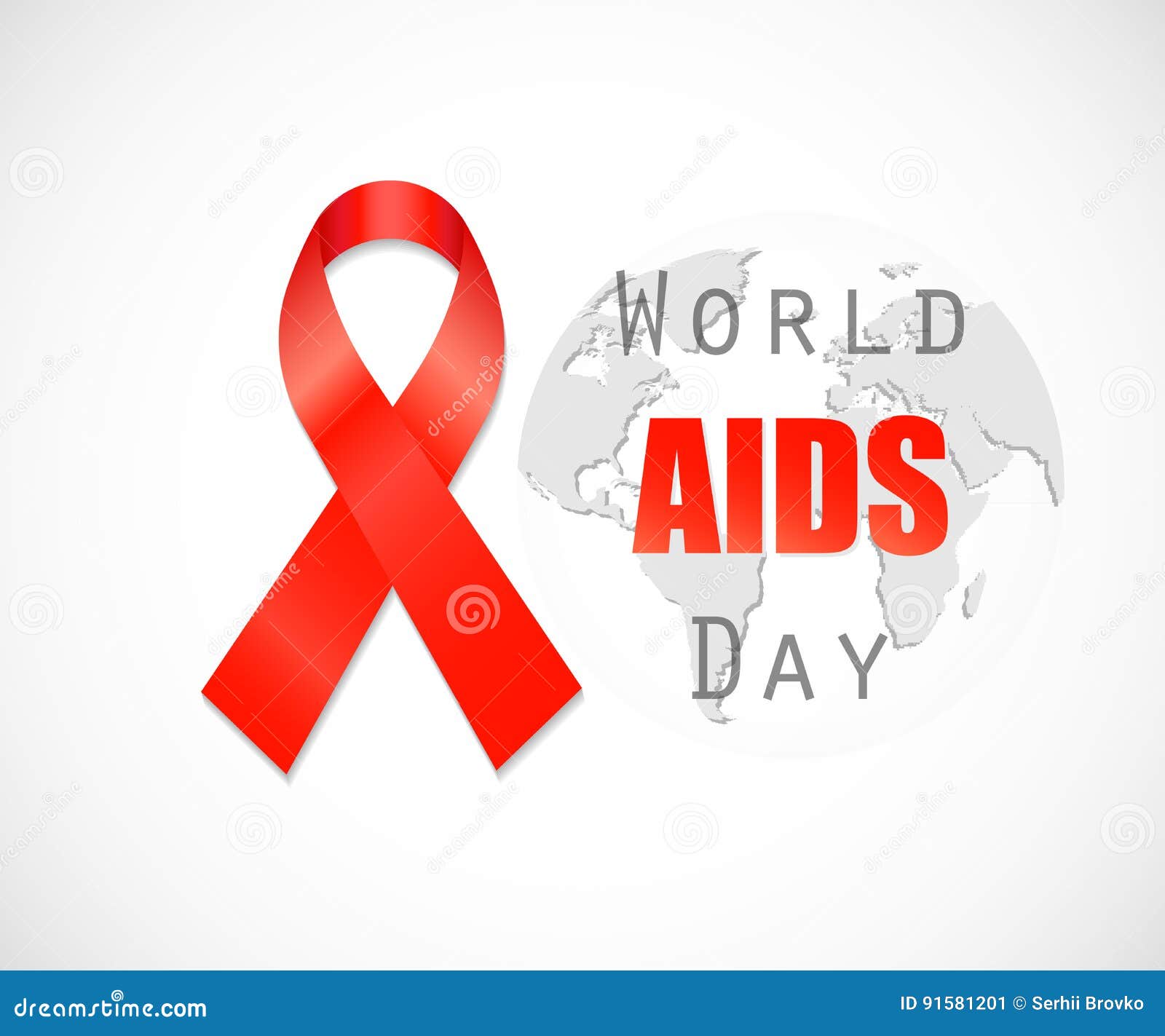 Aids Awareness Red Ribbon. stock vector. Illustration of healthy - 91581201