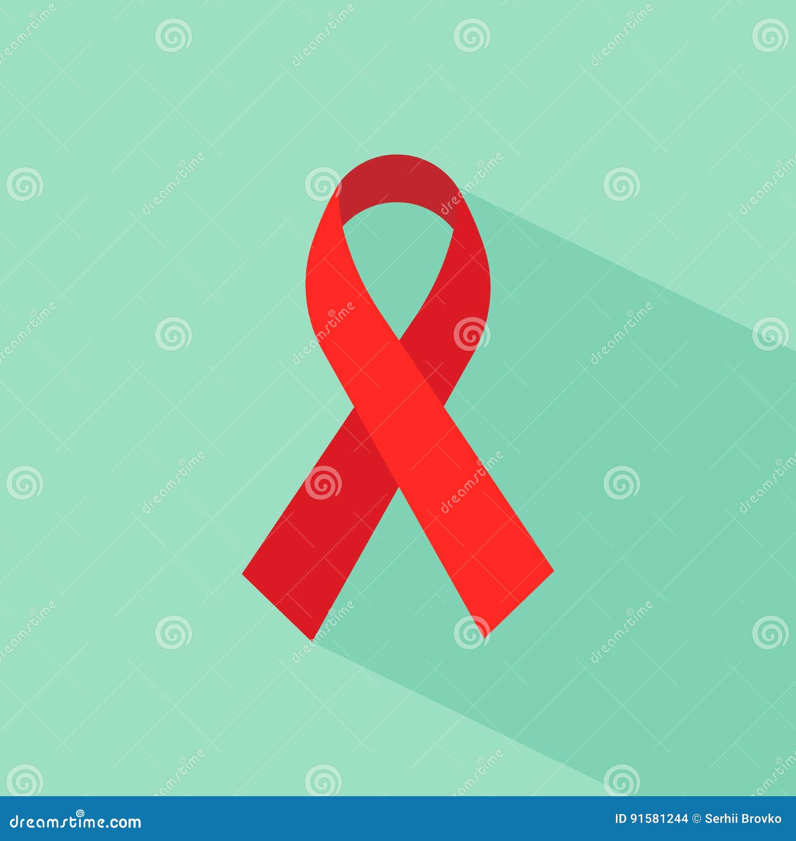 AIDS awareness ribbon icon stock vector. Illustration of graphic - 91581244