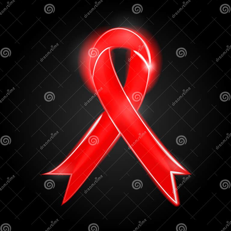 AIDS Awareness Ribbon Vector Illustration Icon Background Abstract ...
