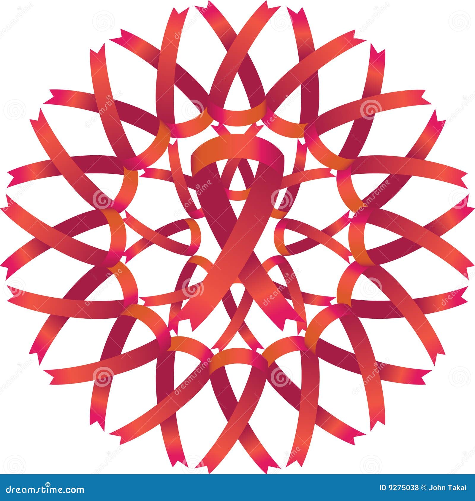 AIDS Awareness Ribbon Wreath Stock Vector - Illustration of donate ...