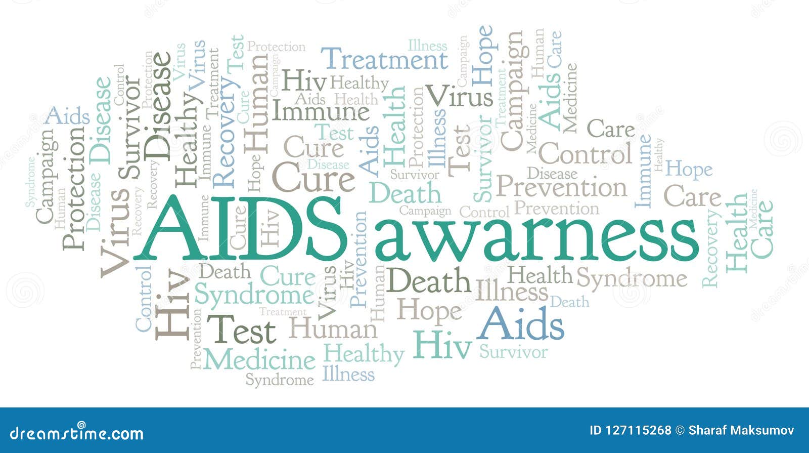 AIDS Awarness Word Cloud, Made with Text only. Stock Illustration ...