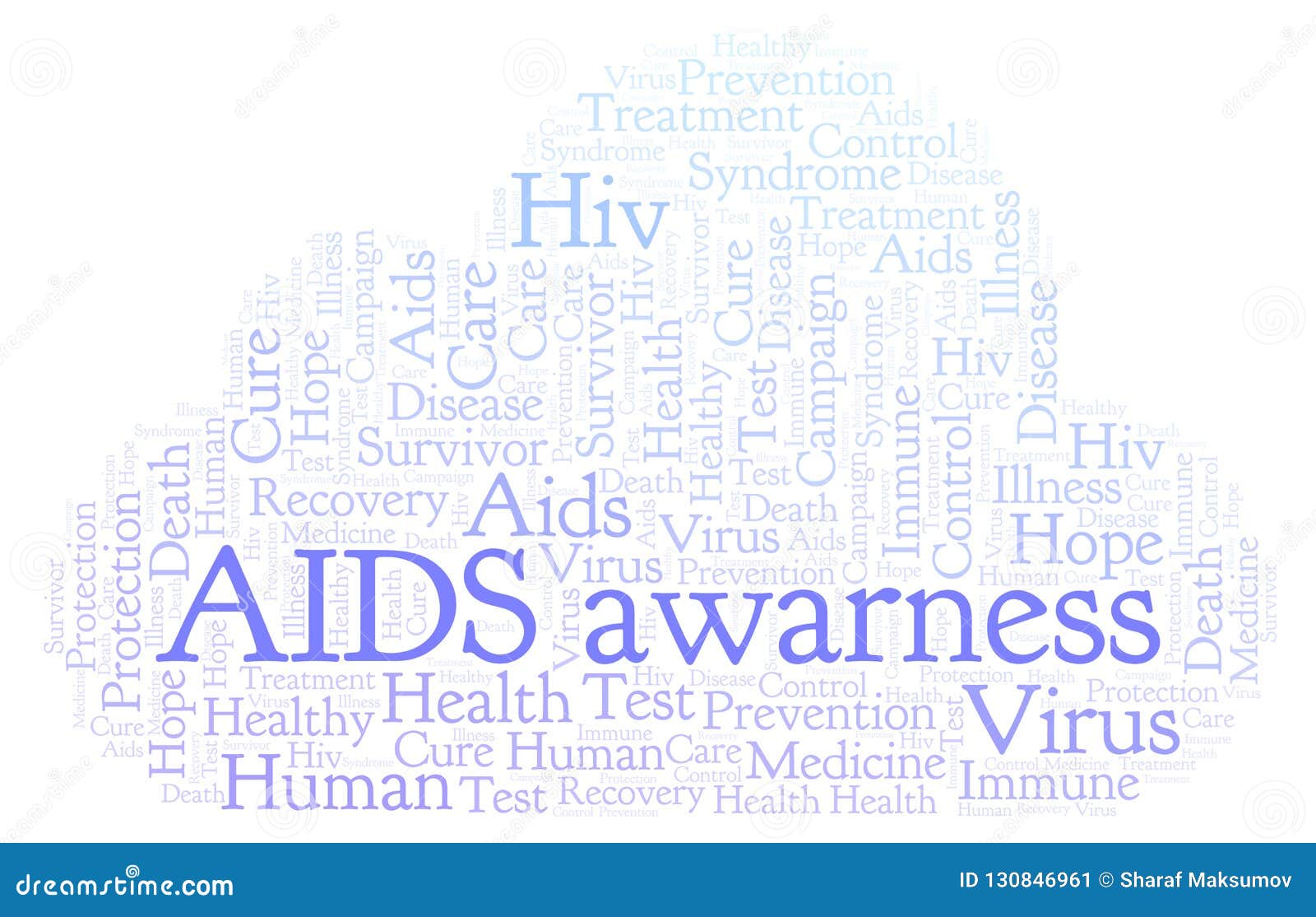 AIDS Awarness Word Cloud, Made with Text only. Stock Illustration ...