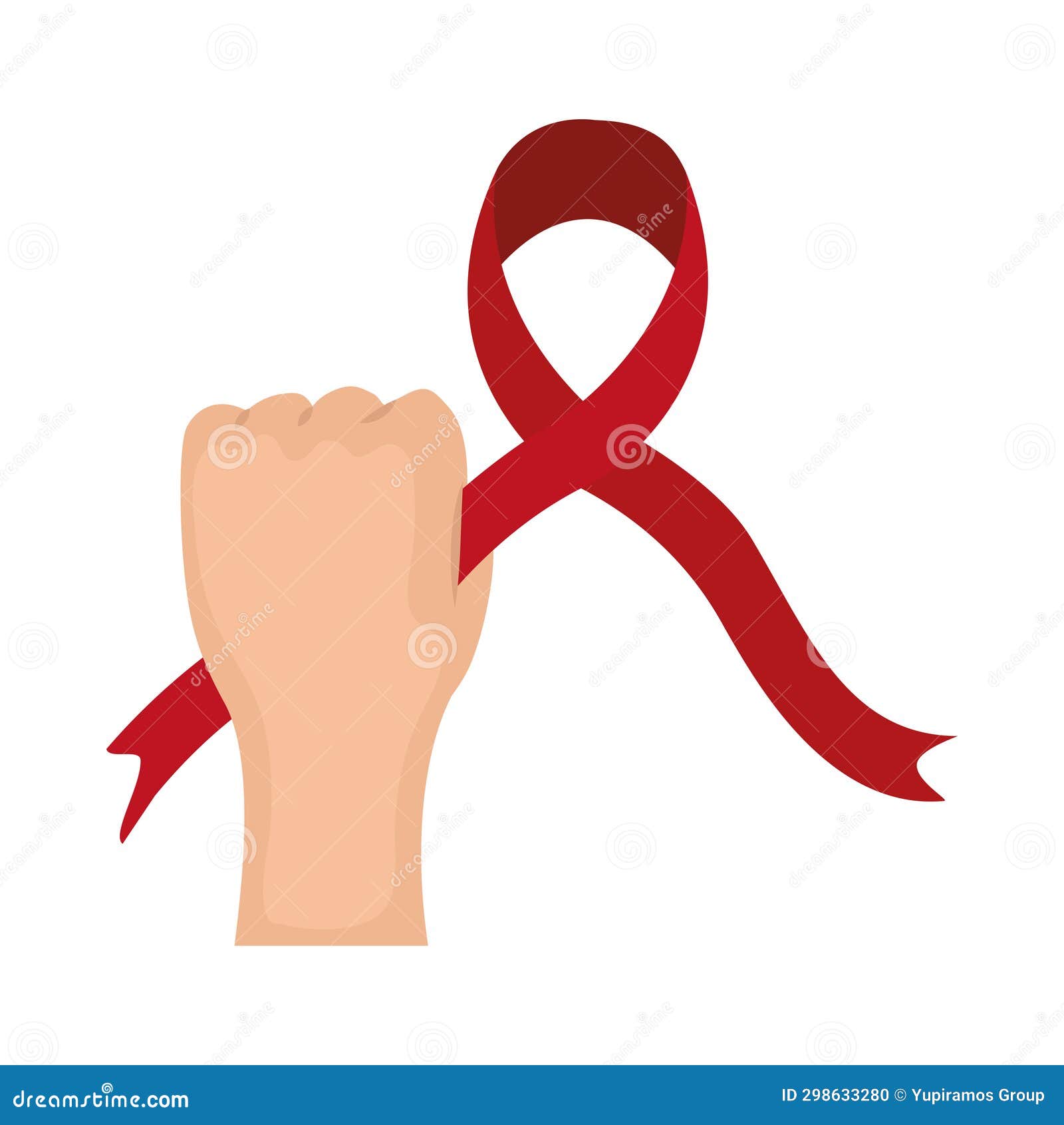 Aids Day Hand Holding Ribbon Stock Illustration - Illustration of fight ...
