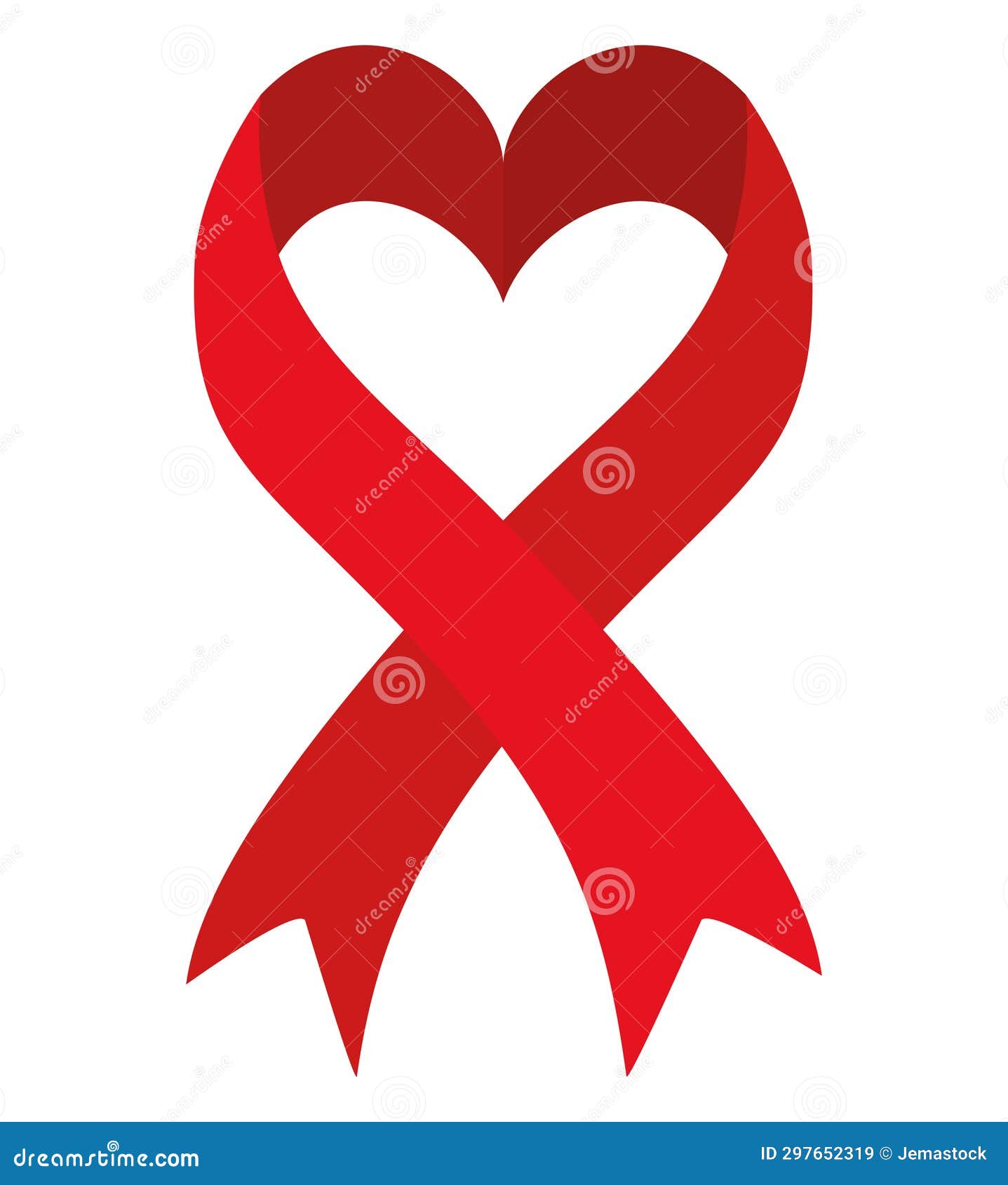 Aids Day Ribbon Red Forming Heart Stock Vector - Illustration of heart ...