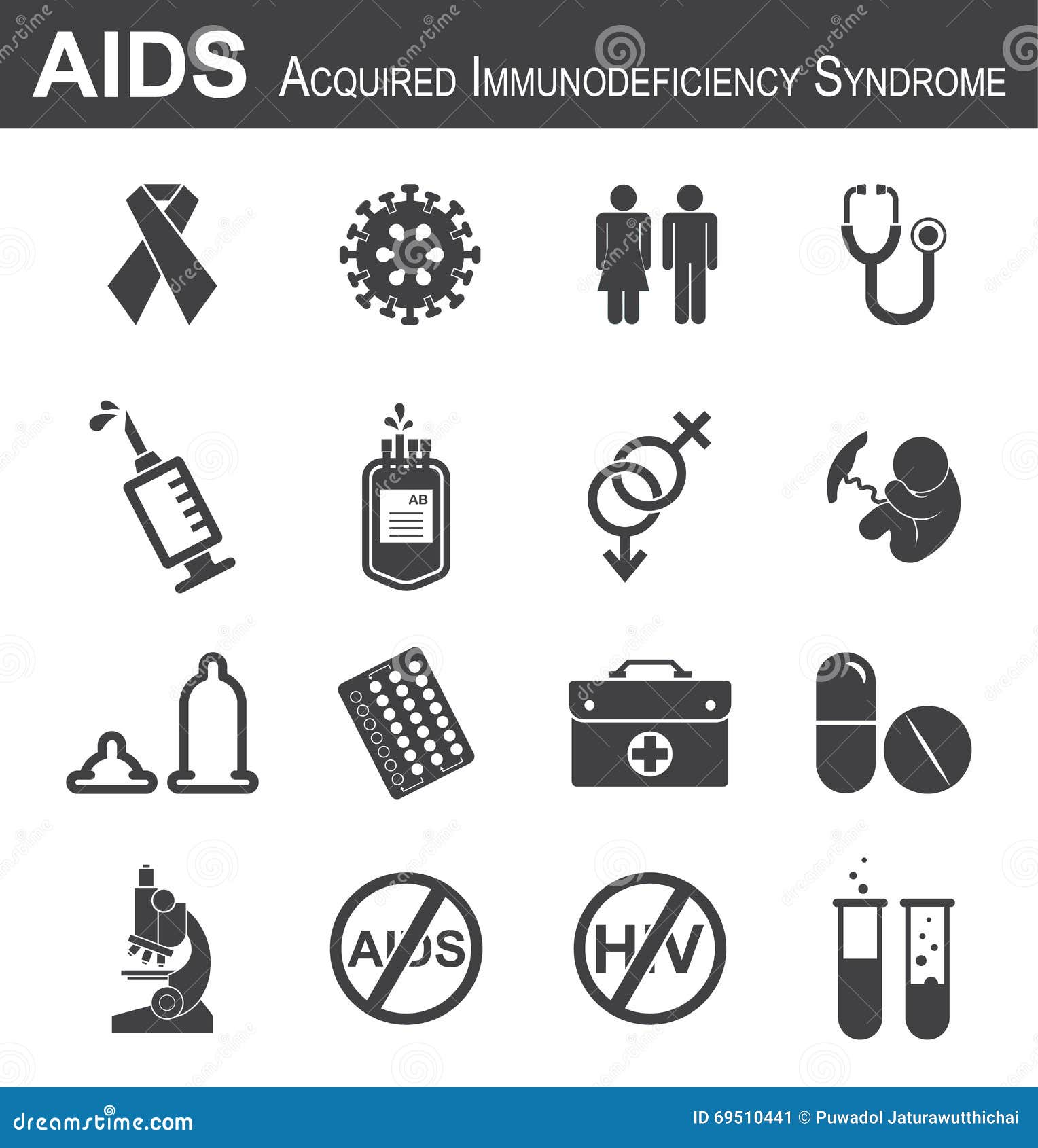 AIDS icon stock vector. Illustration of pictogram, design - 69510441