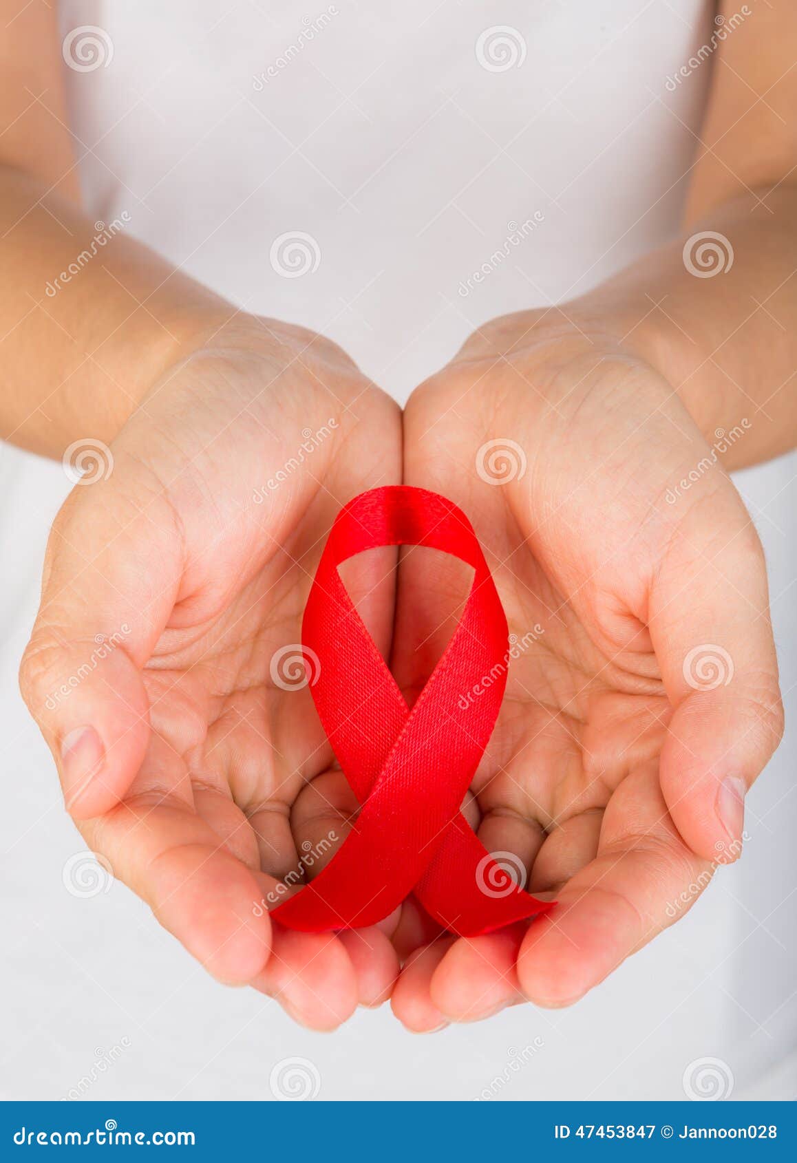 AIDS ribbon in women hand stock image. Image of awareness - 47453847