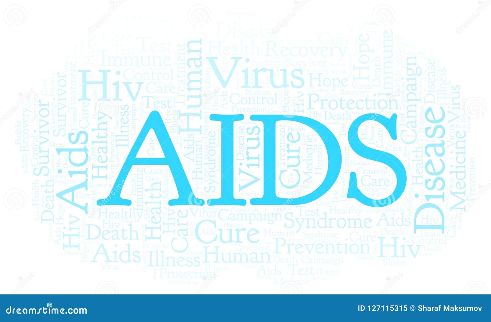 AIDS Word Cloud, Made with Text only. Stock Illustration - Illustration ...