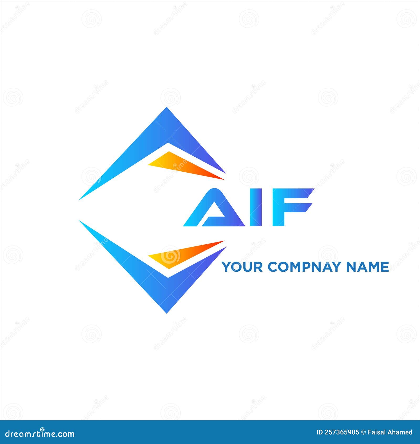 AIF Abstract Technology Logo Design on White Background. AIF Creative ...