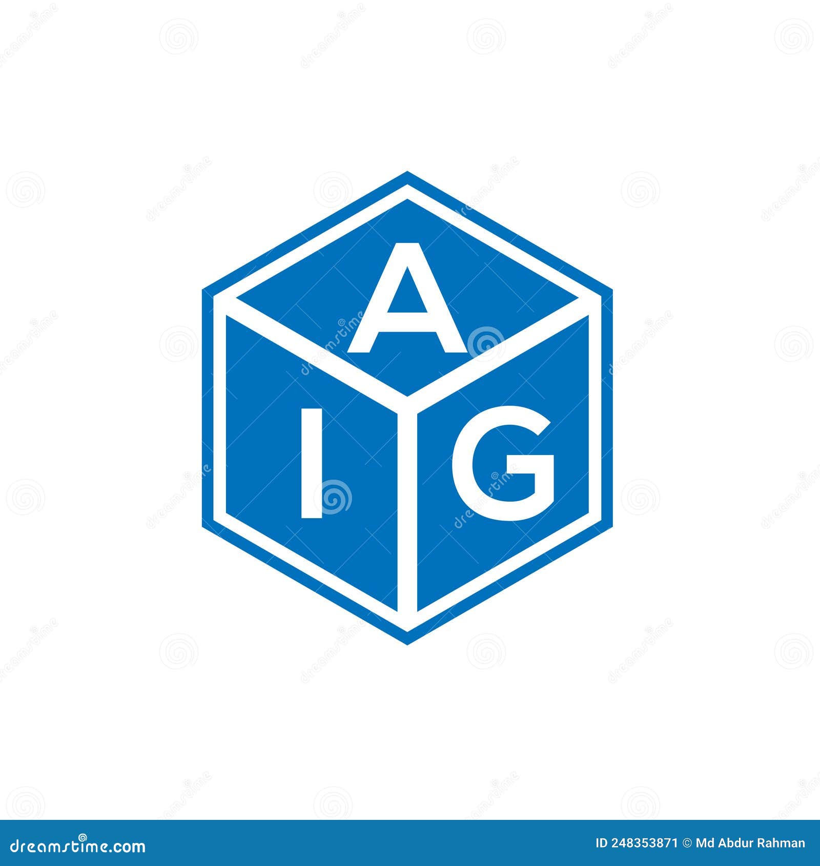 AIG Letter Logo Design on Black Background. AIG Creative Initials ...