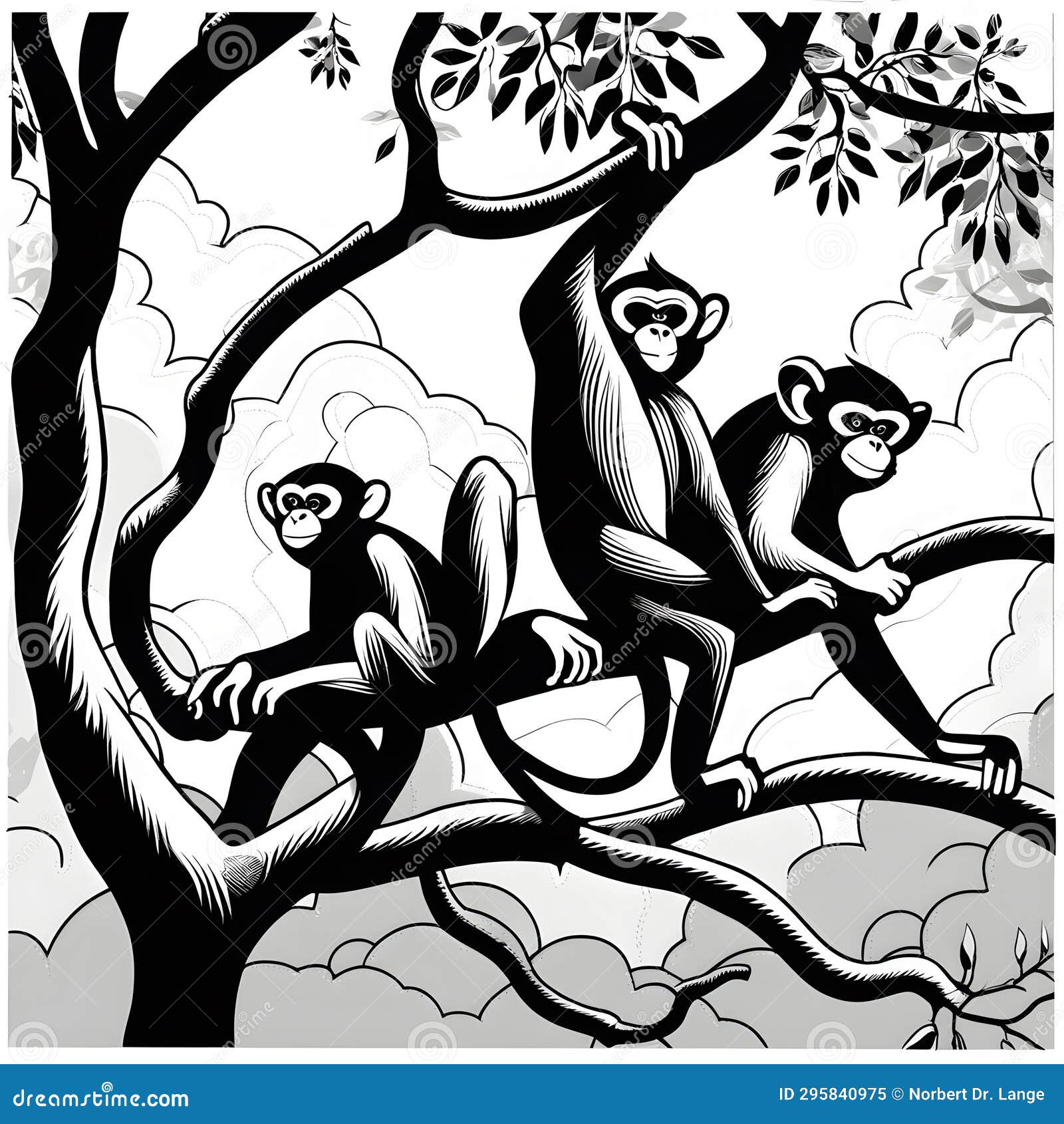 Aigeneratet stock de ilustración. Ilustración de mono - 295840975