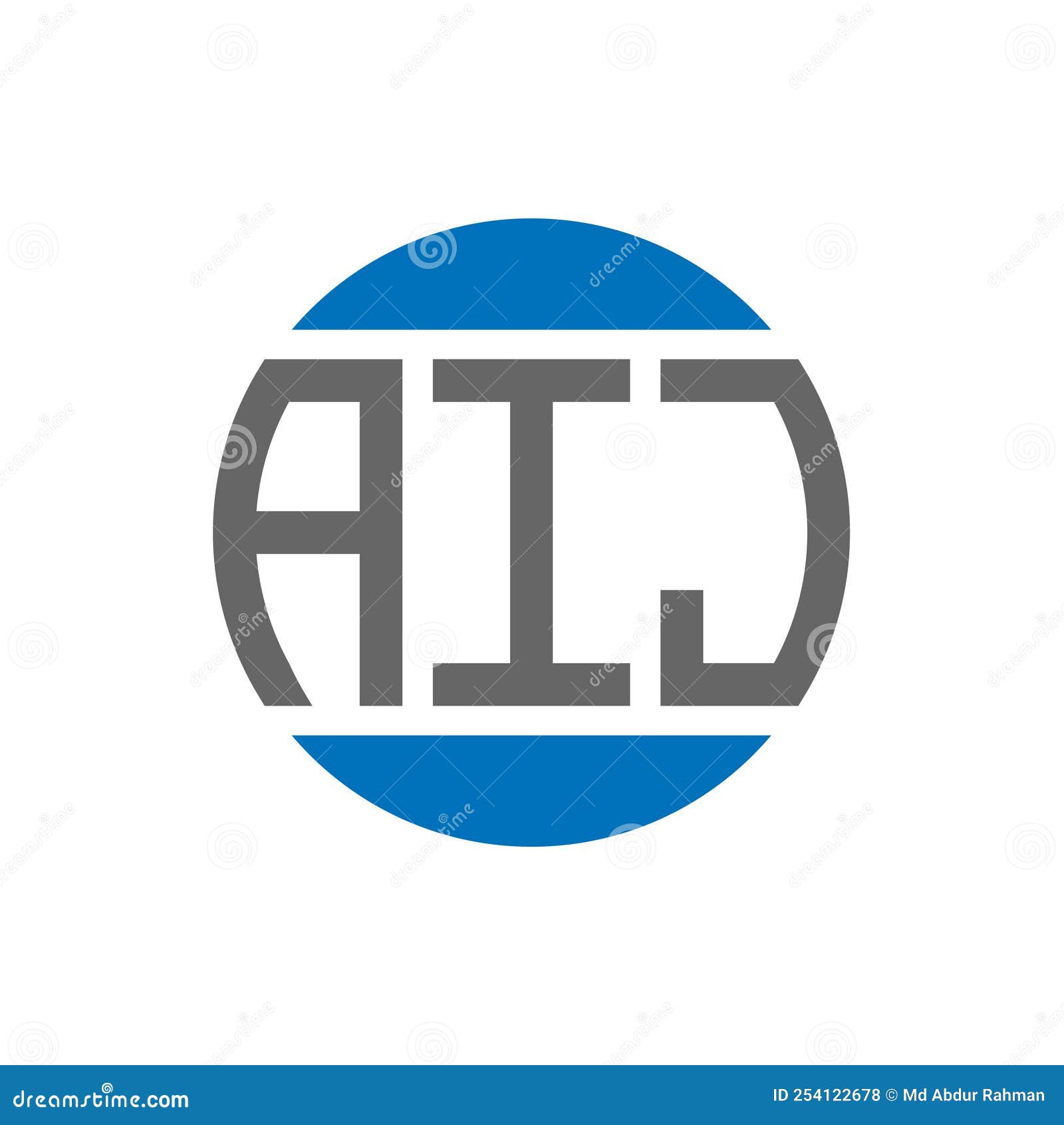 AIJ Letter Logo Design on White Background. AIJ Creative Initials ...