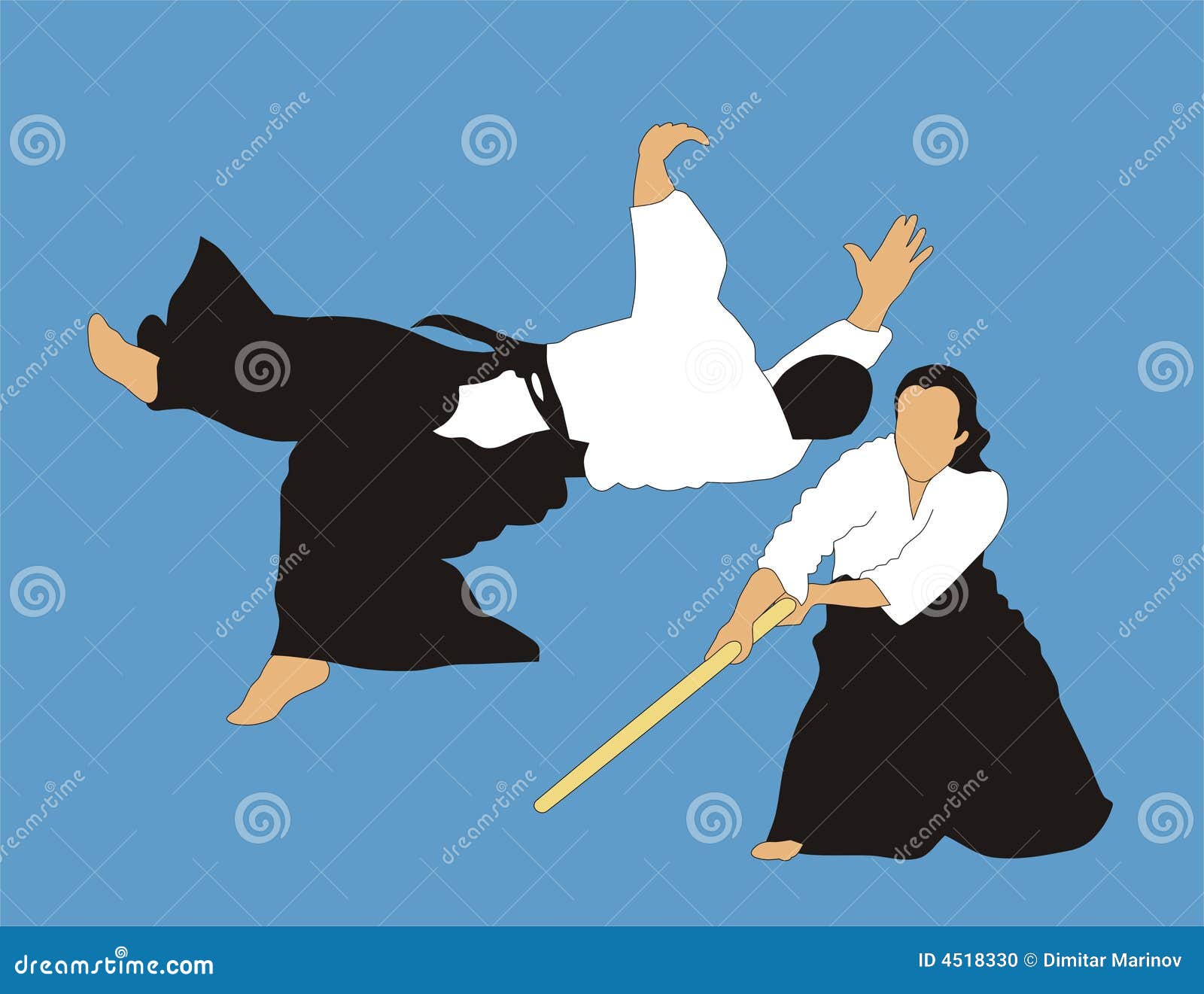 Aikido stock illustration. Illustration of technique, aikido - 4518330
