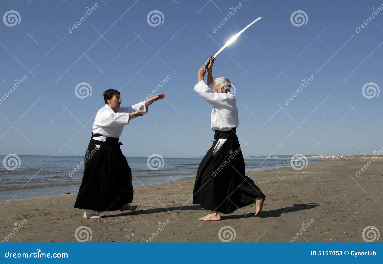 Aikido on the beach stock image. Image of master, concentration - 5157053