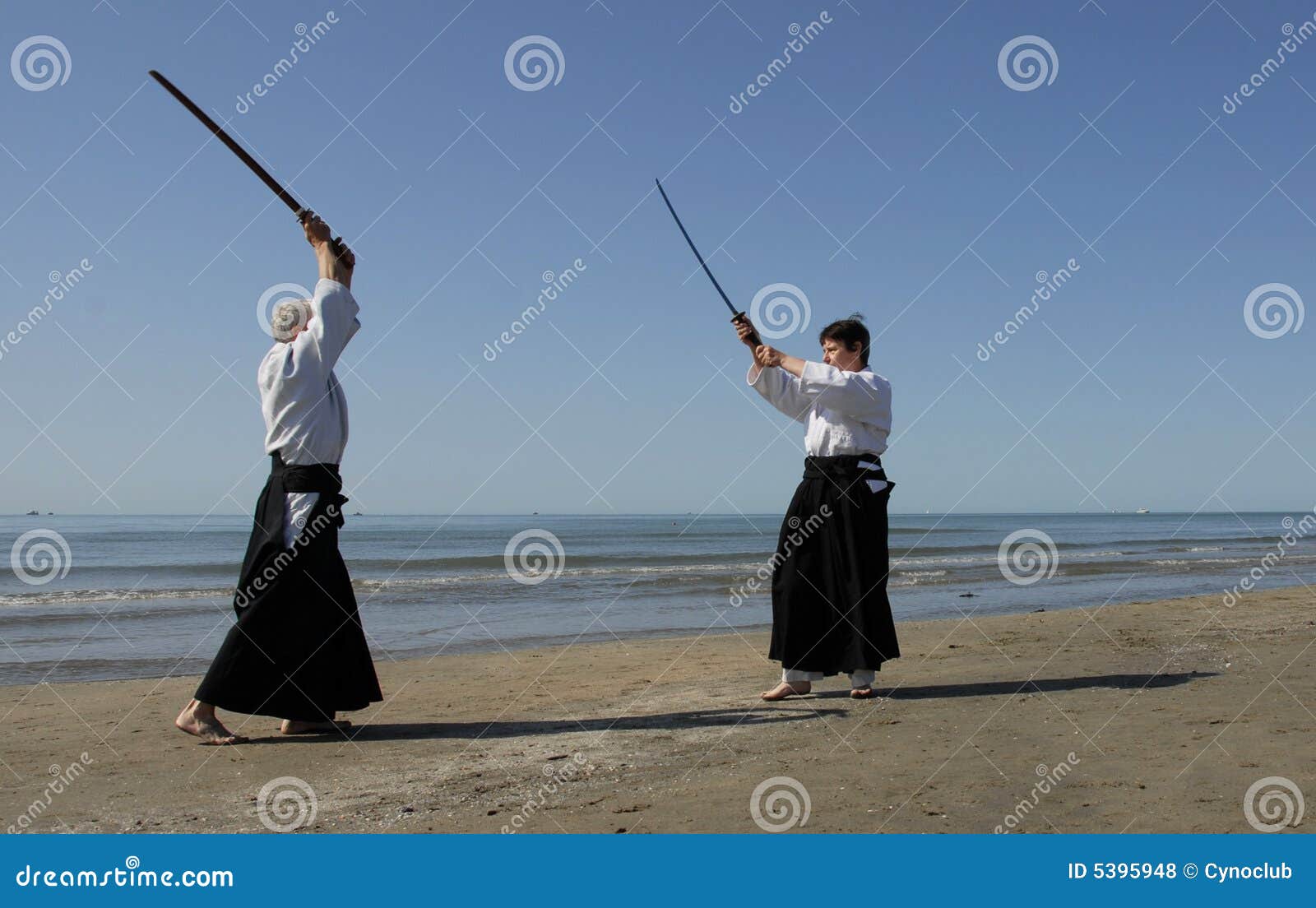 Aikido on the beach stock photo. Image of outdoors, adherent - 5395948