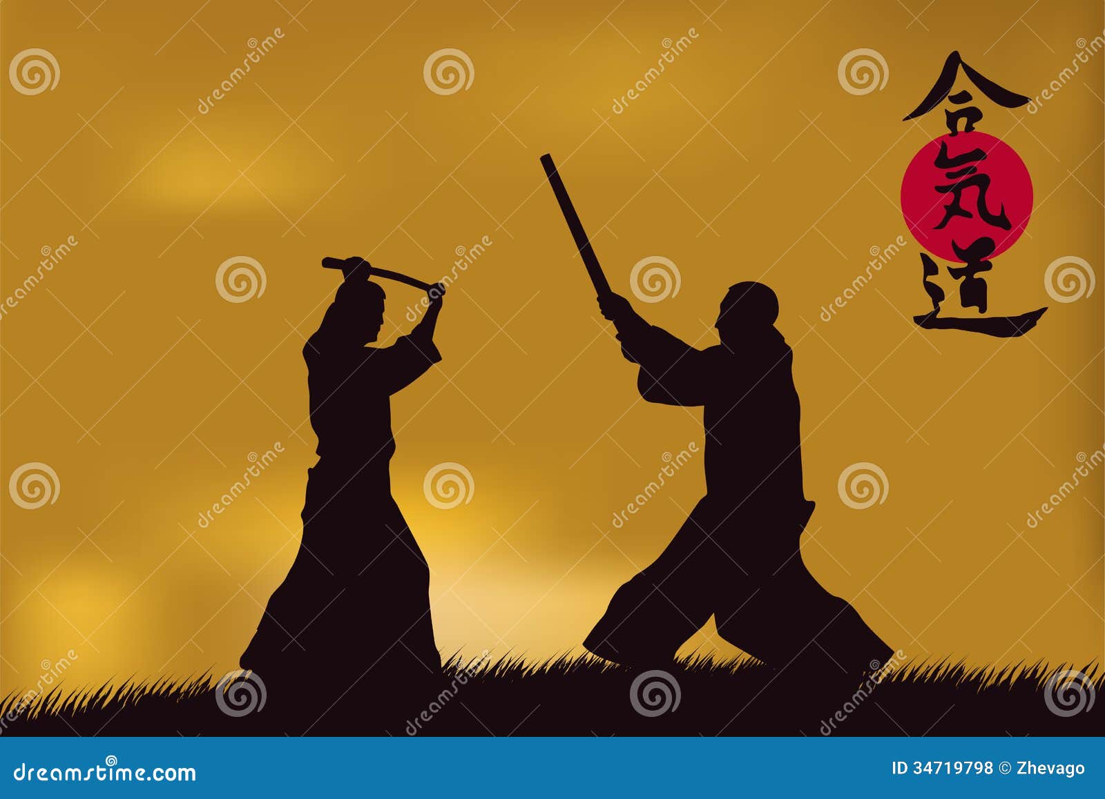 Aikido stock vector. Illustration of kungfu, movement - 34719798