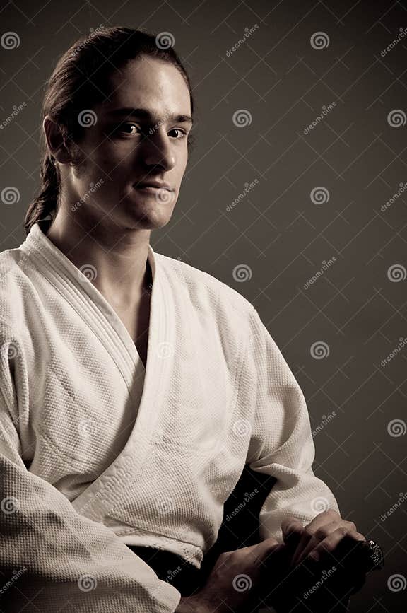 Aikido Man with Katana(sword) Stock Photo - Image of concentration ...
