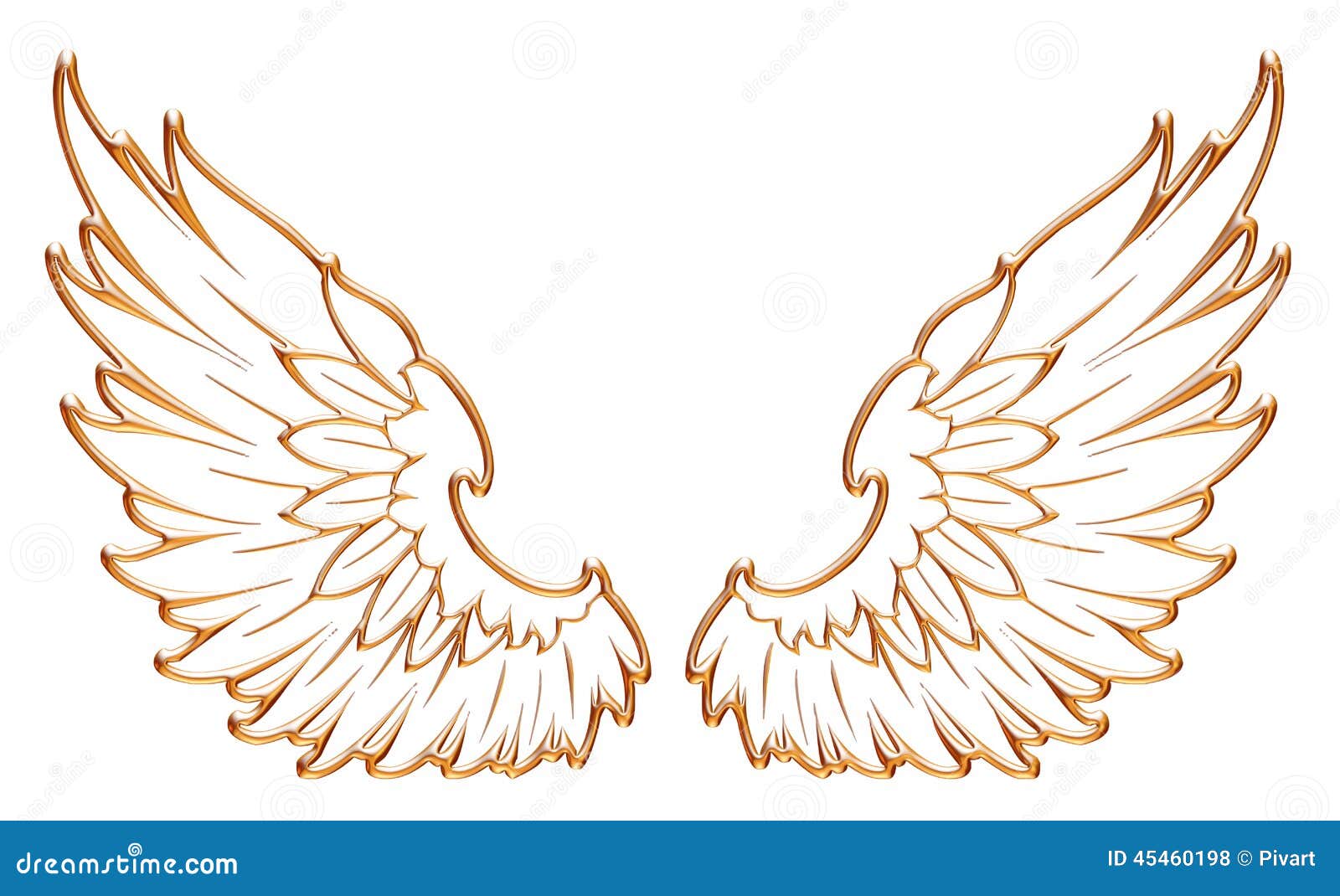 Aile D'aigle D'or D'isolement Sur Le Fond Blanc Illustration Stock ...