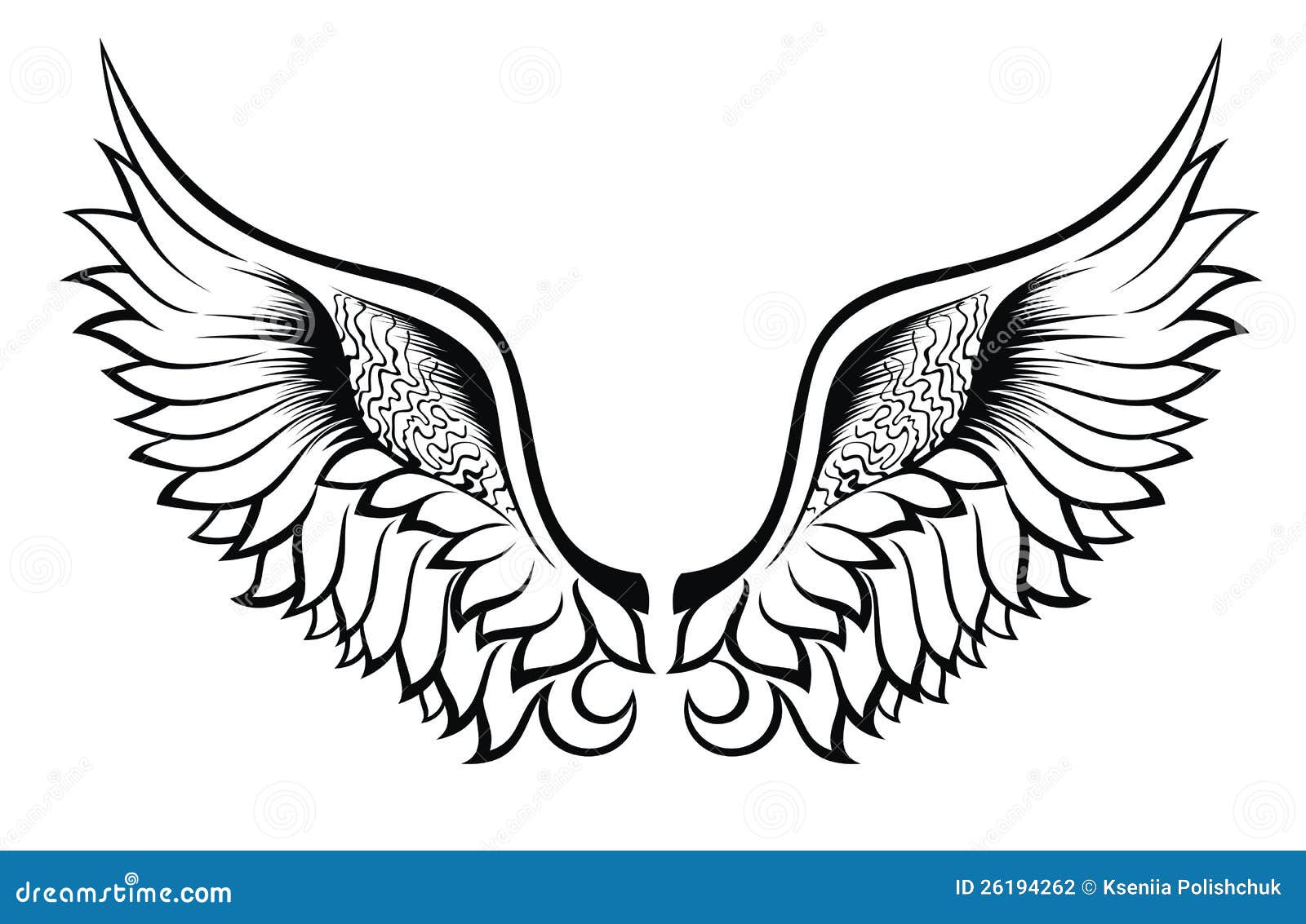 Ailes. Conception De Tatouage Illustration de Vecteur - Illustration du ...