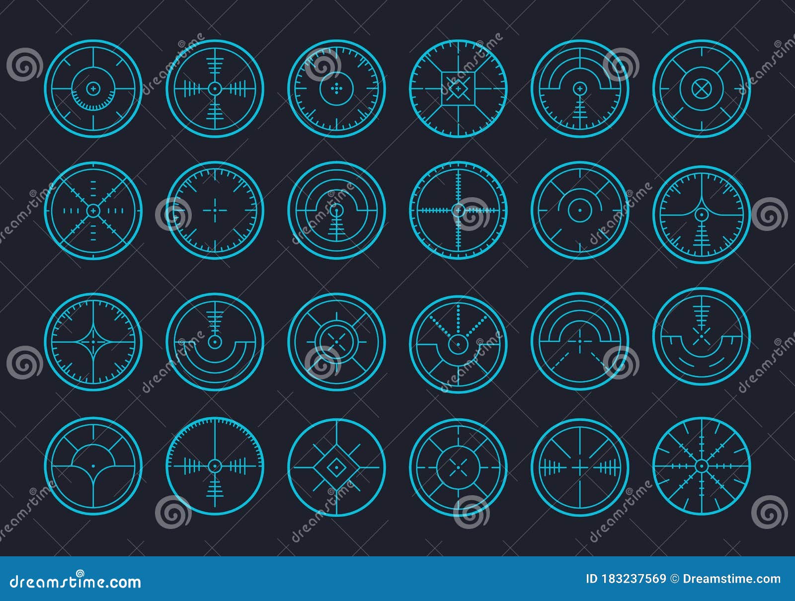 Sniper Aim Pointer. Weapon Targeting Pointers, Aiming Mark And Aims ...