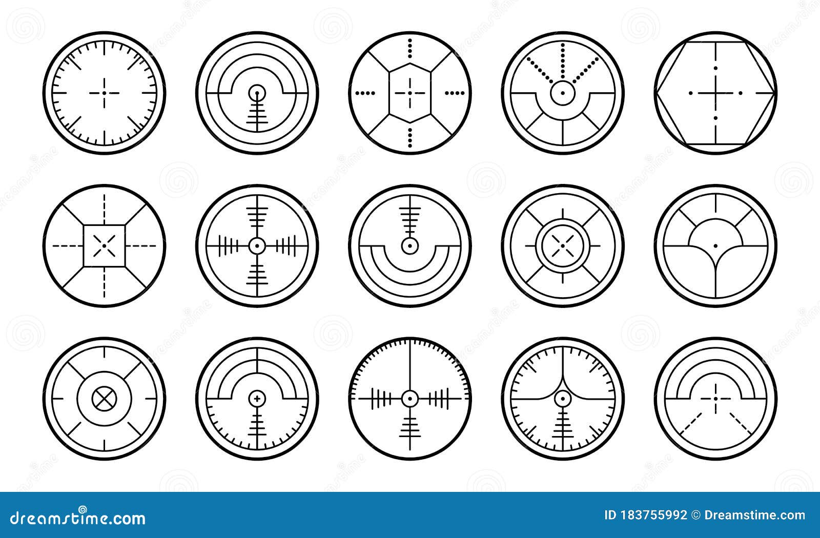 Sniper Aim Pointer. Weapon Targeting Pointers, Aiming Mark And Aims ...