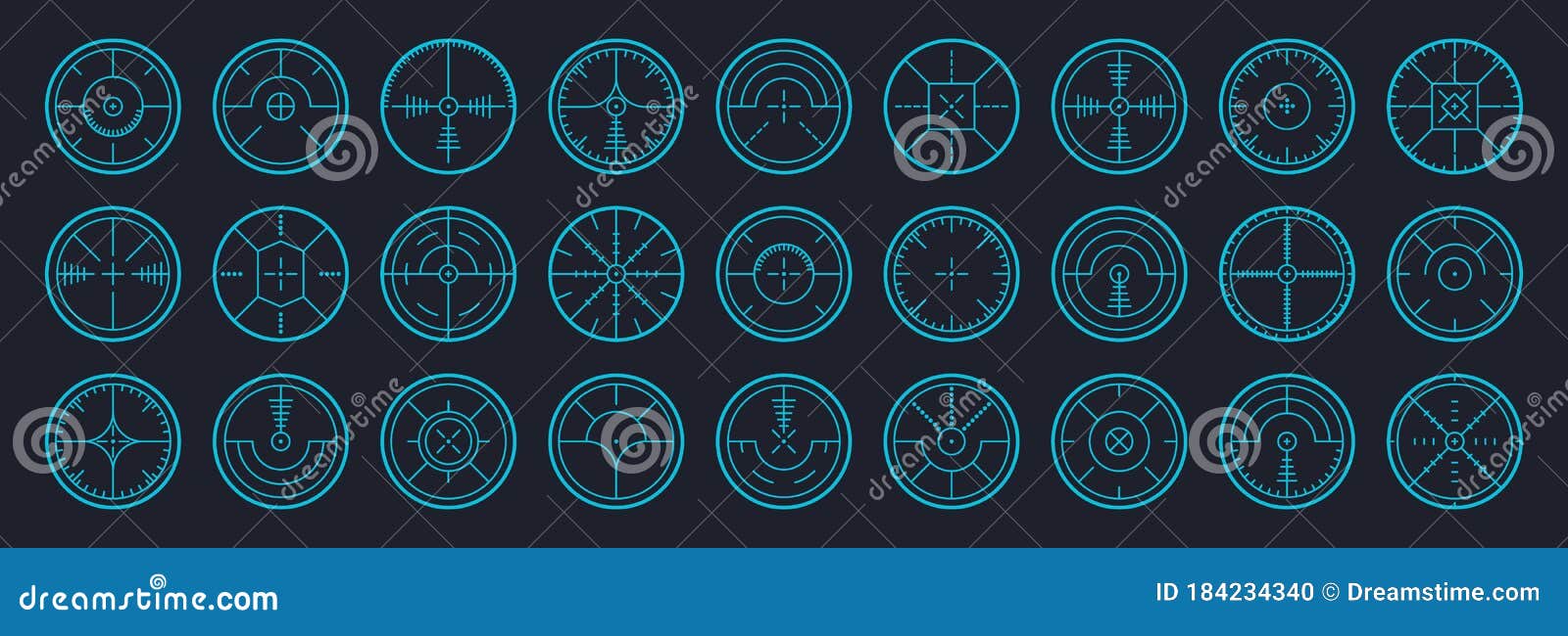Sniper Aim Pointer. Weapon Targeting Pointers, Aiming Mark And Aims ...