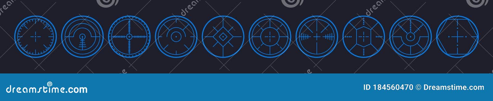 Sniper Aim Pointer. Weapon Targeting Pointers, Aiming Mark And Aims Target Sight Vector Symbols ...