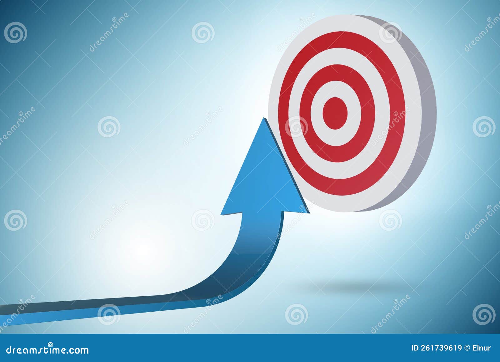 Aim and the Arrow - 3d Rendering Stock Illustration - Illustration of ...