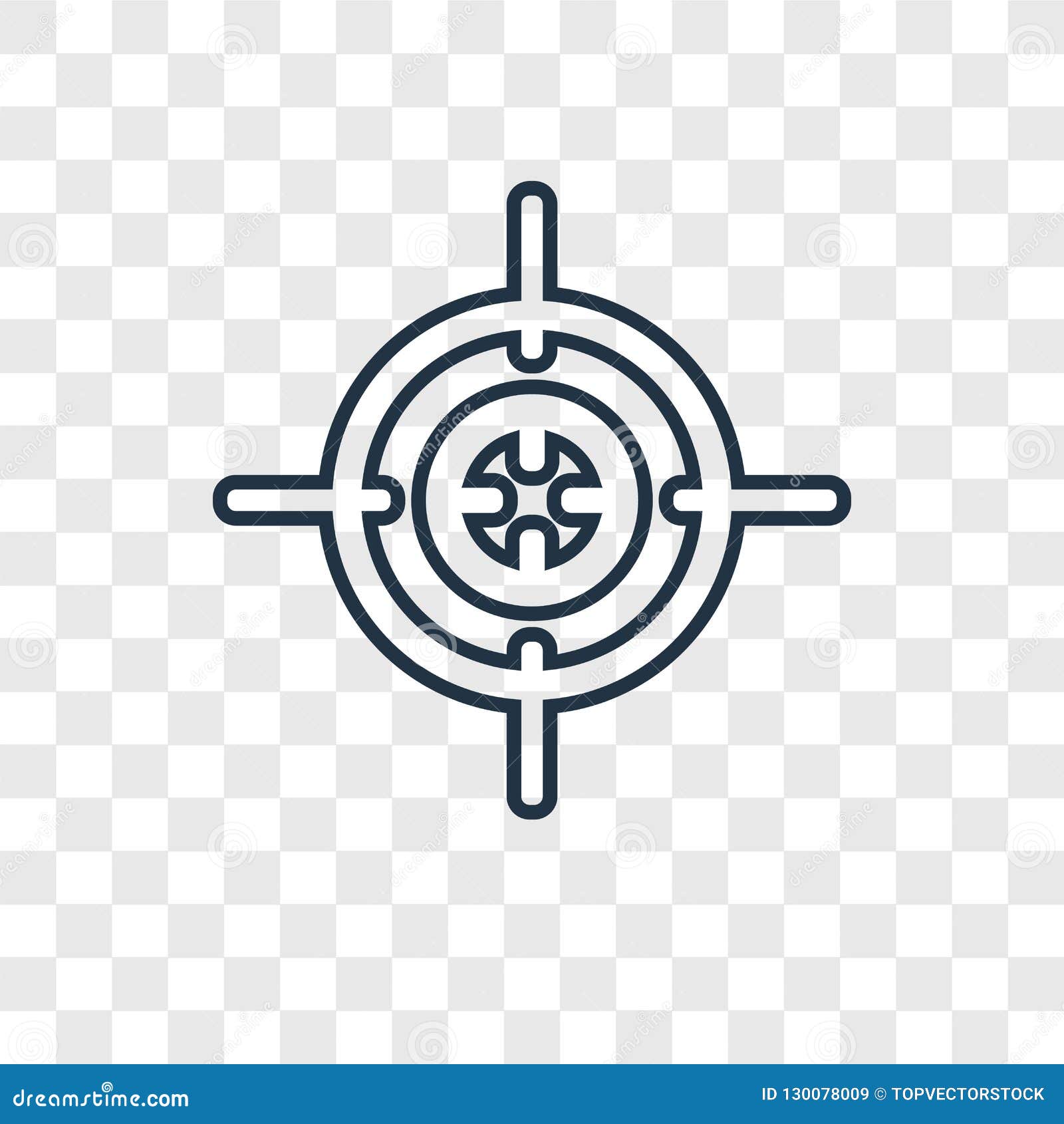 Aim Concept Vector Linear Icon Isolated on Transparent Background, Aim ...