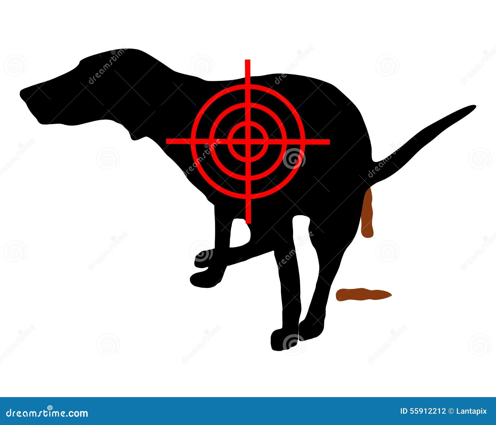 Aim at dog crapping stock vector. Illustration of sign - 55912212