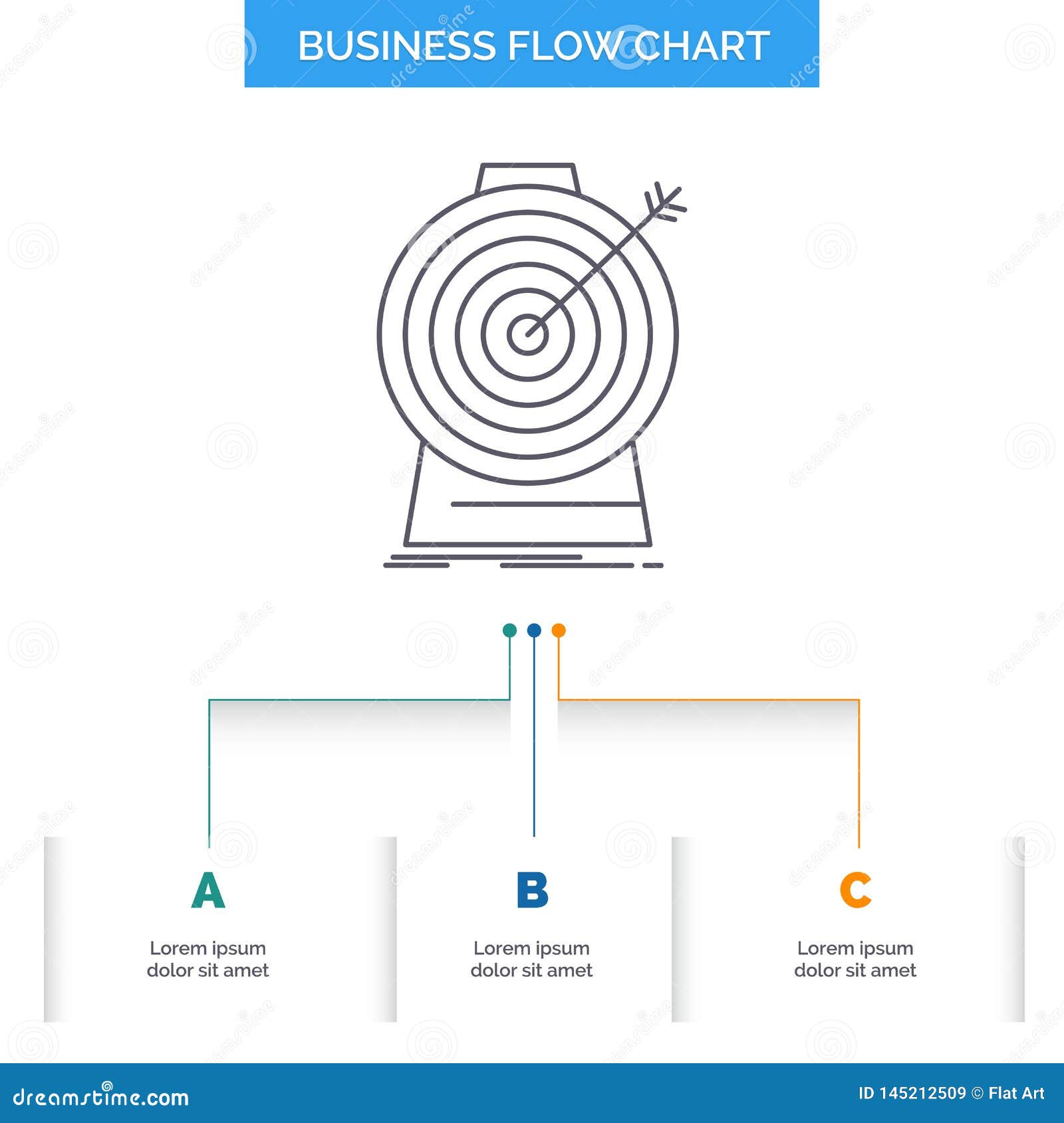 Aim, Focus, Goal, Target, Targeting Business Flow Chart Design with 3 ...