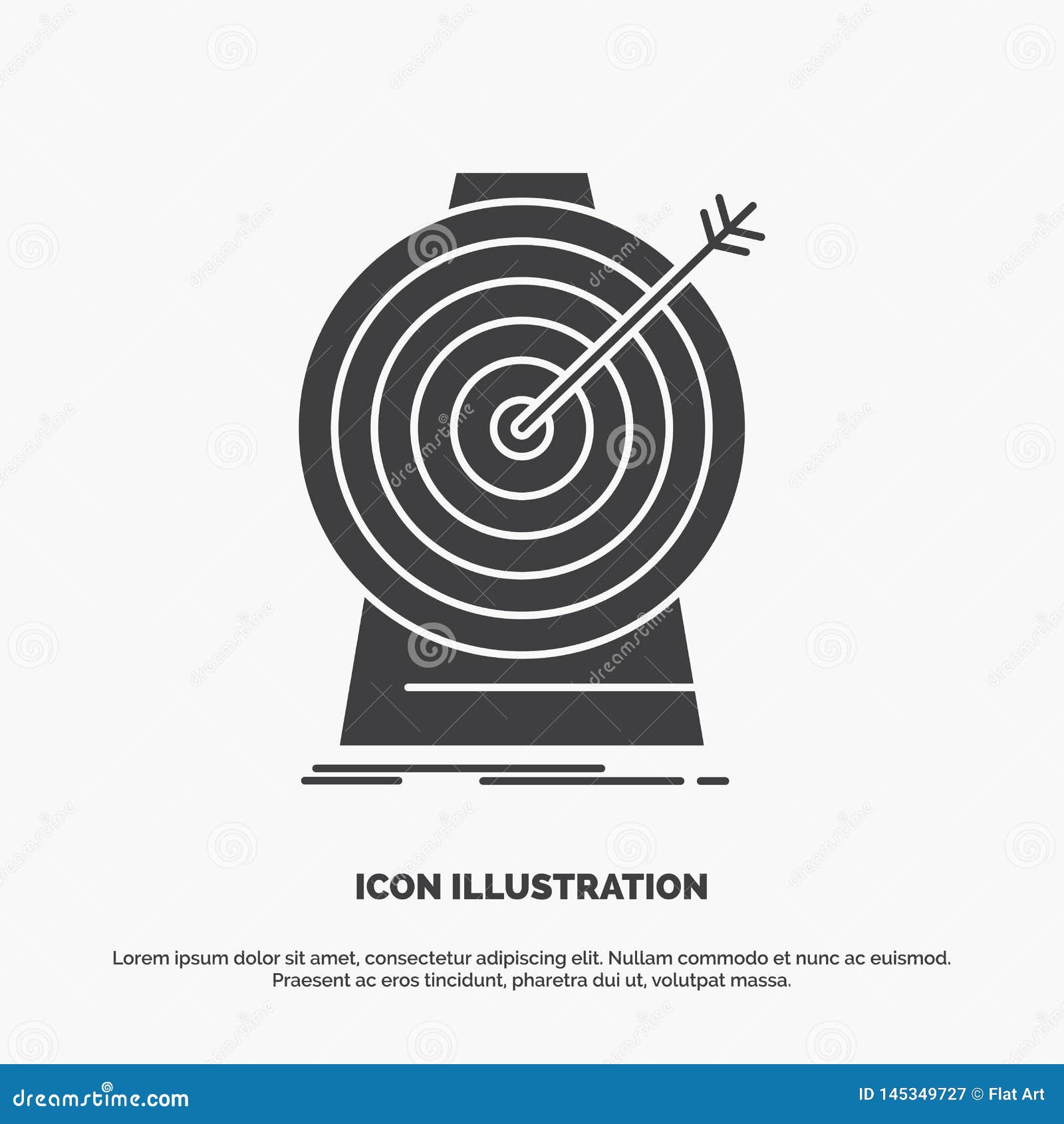 Aim, Focus, Goal, Target, Targeting Icon. Glyph Vector Gray Symbol for ...