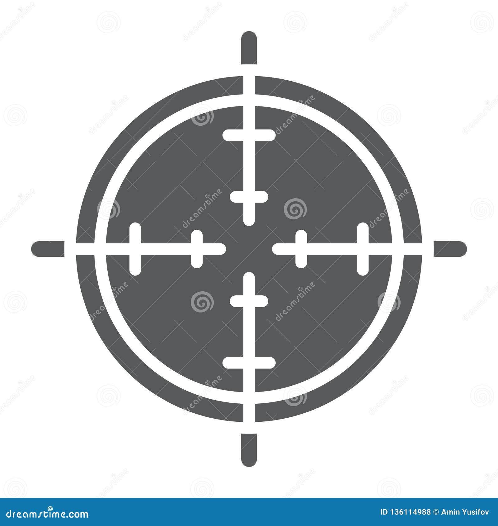 Aim Glyph Icon, Focus And Circle, Target Sign, Vector Graphics, A Solid ...