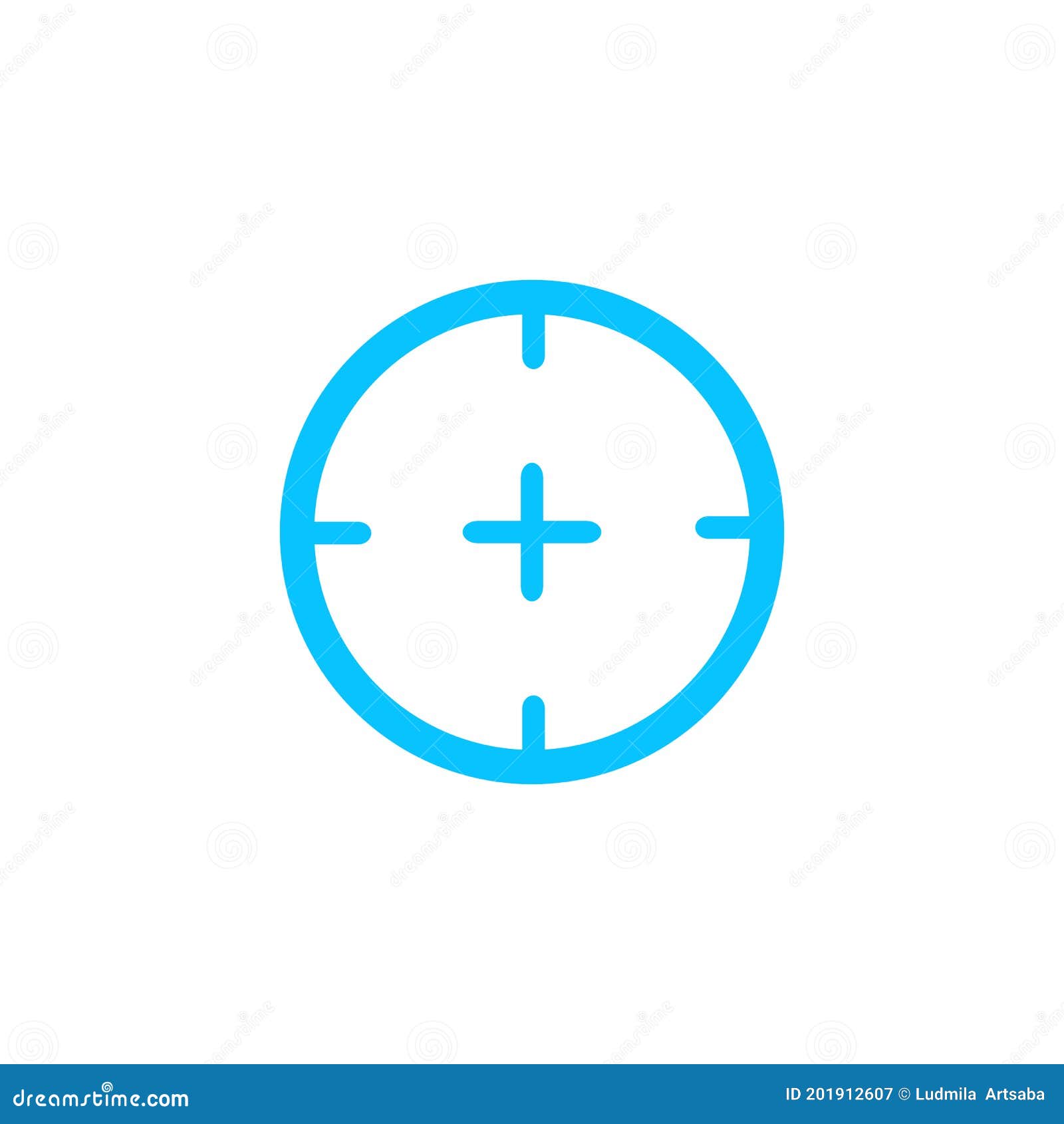 Aim icon flat stock illustration. Illustration of crosshair - 201912607