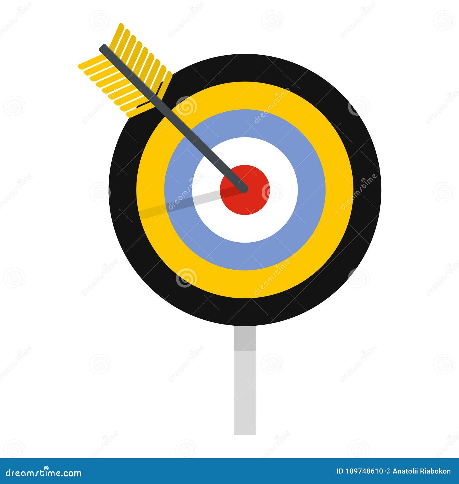 Aim icon, flat style stock vector. Illustration of sport - 109748610