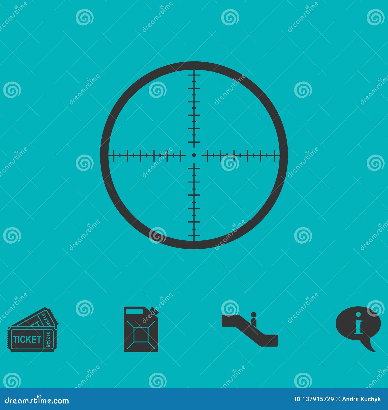 Aim icon flat stock vector. Illustration of design, circle - 137915729