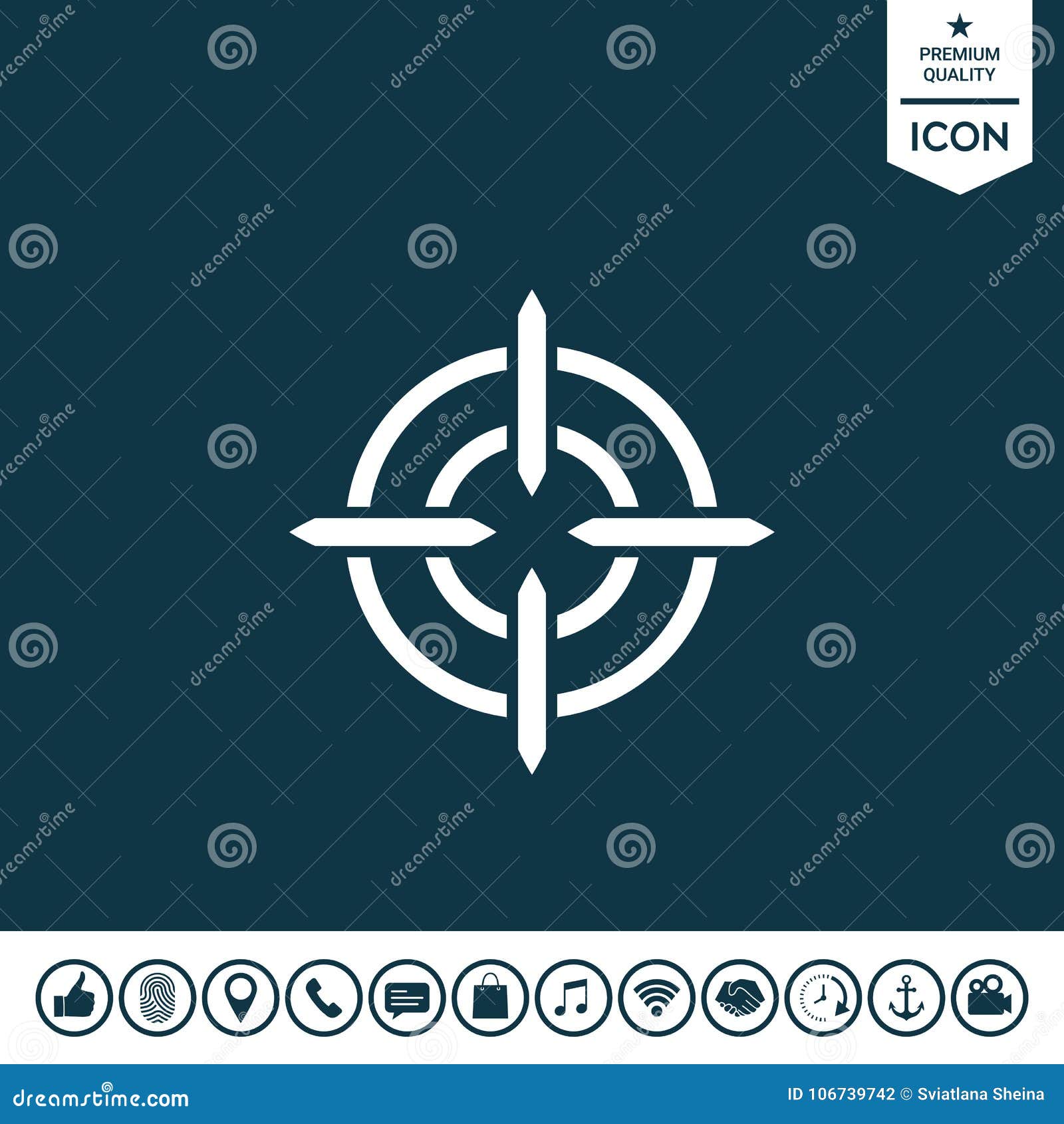 Aim icon symbol stock vector. Illustration of sight - 106739742