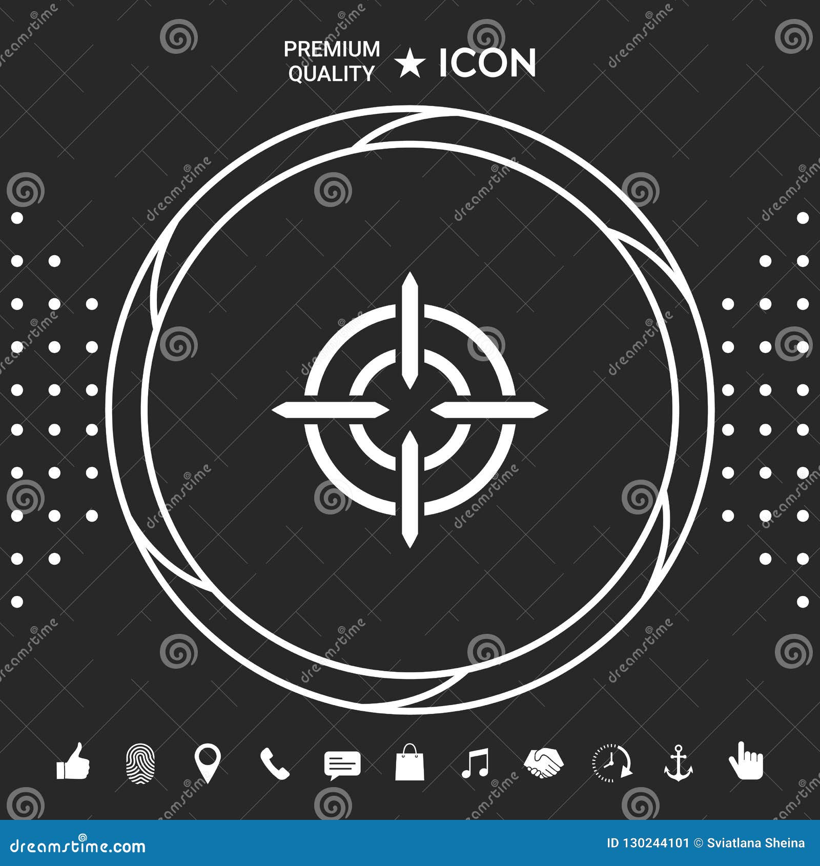 Aim icon symbol stock vector. Illustration of aiming - 130244101