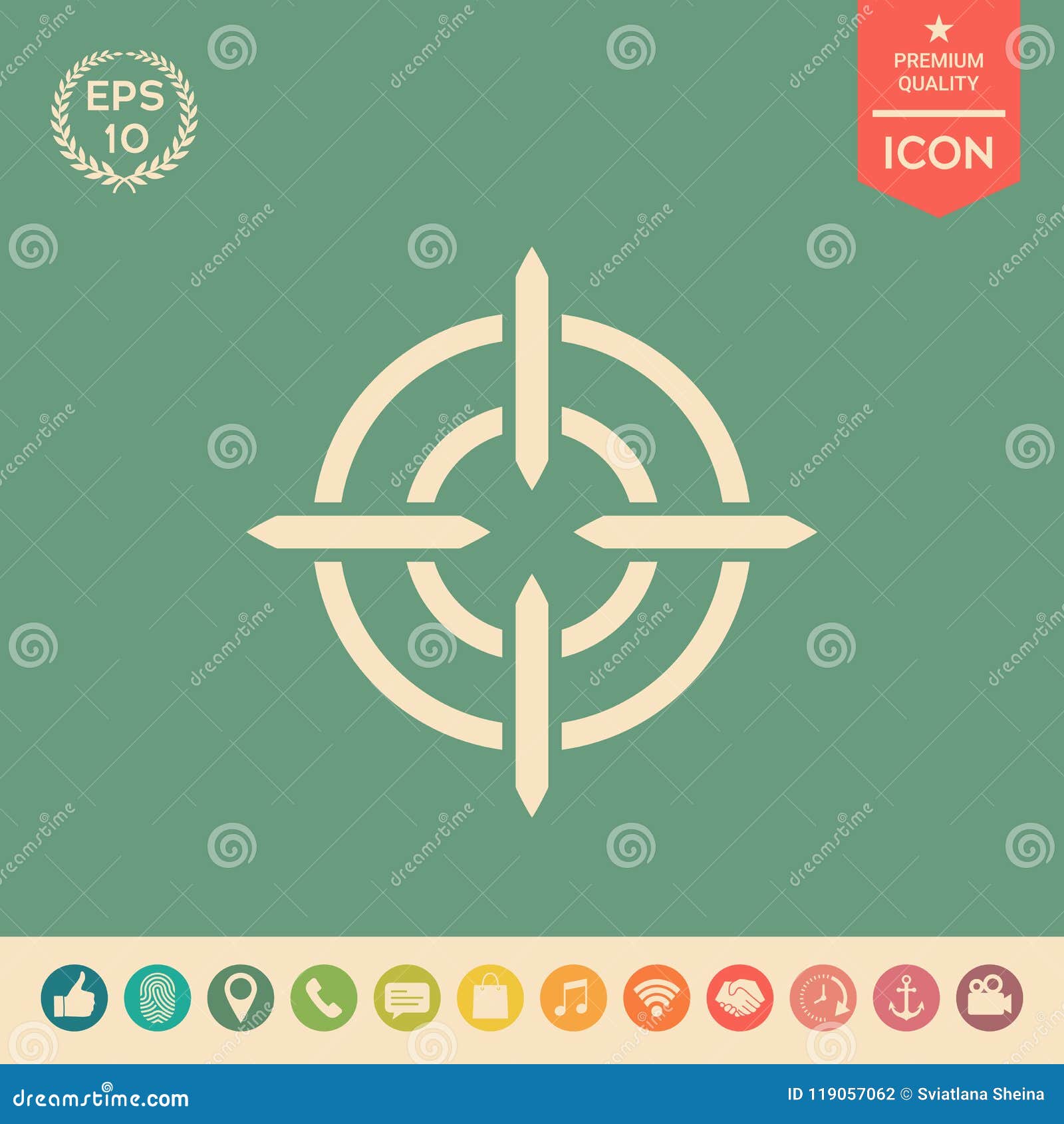 Aim icon symbol stock vector. Illustration of sharpshooter - 119057062