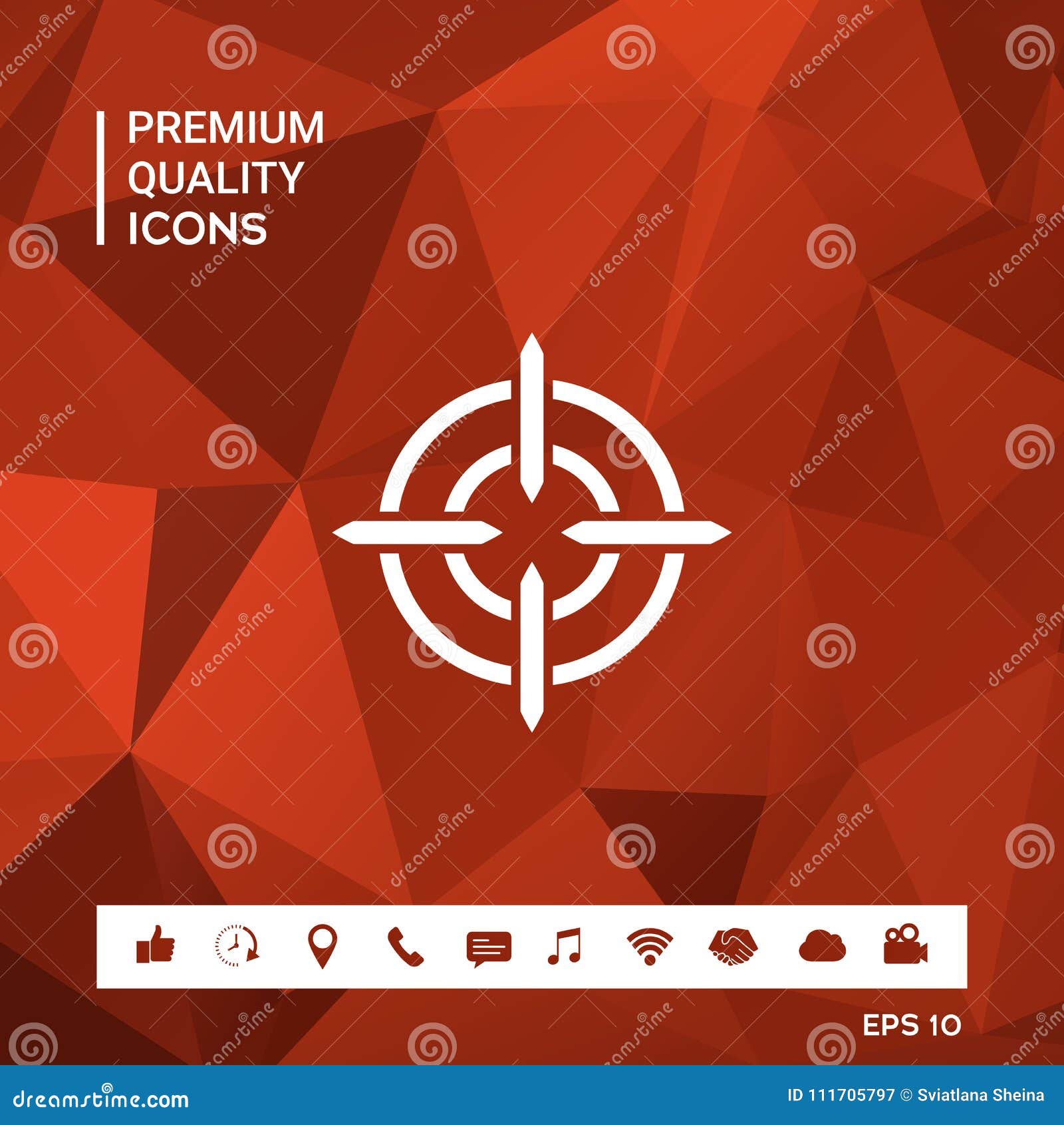 Aim icon symbol stock vector. Illustration of target - 111705797