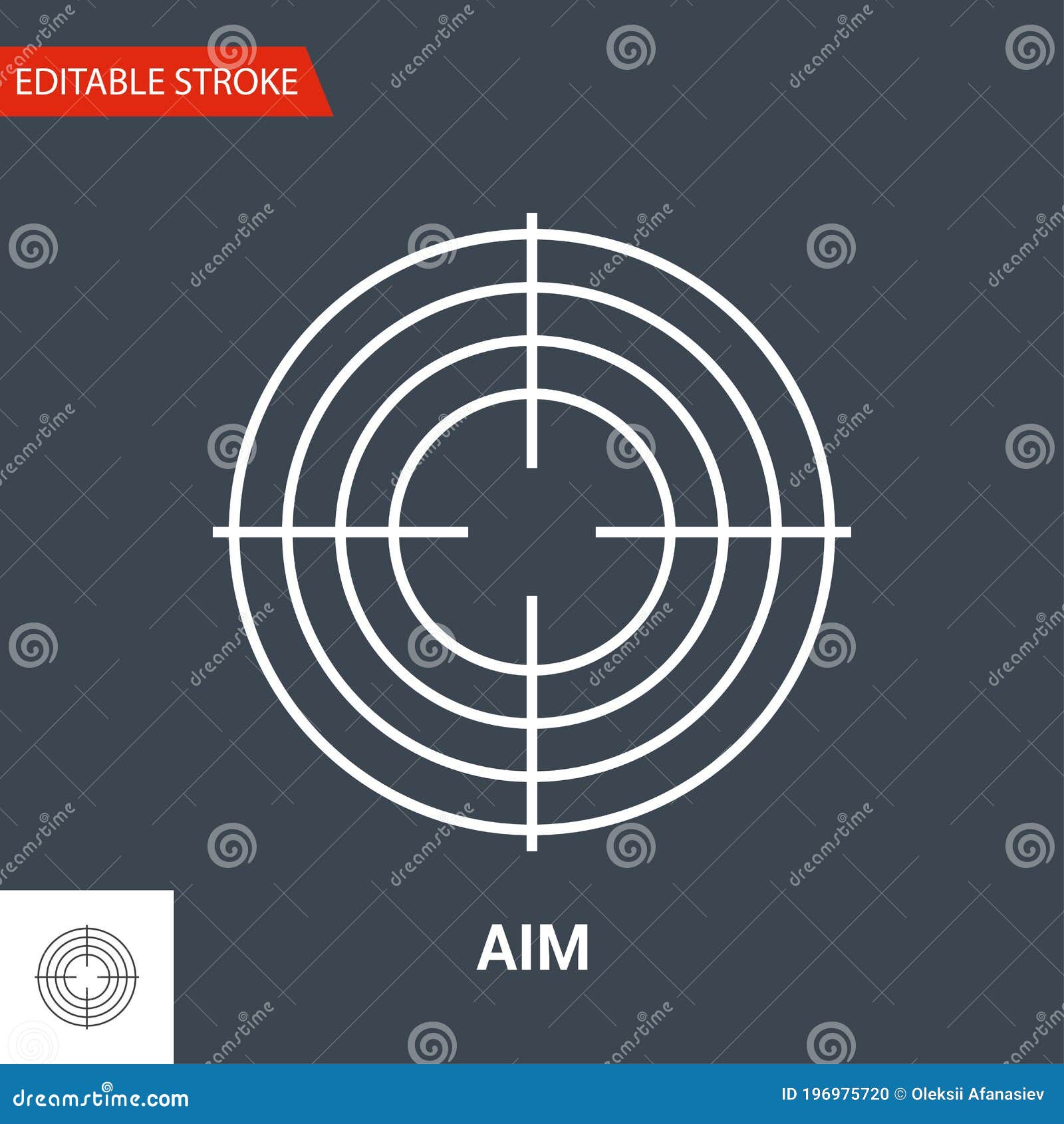 Aim Icon. Thin Line Vector stock vector. Illustration of sign - 196975720