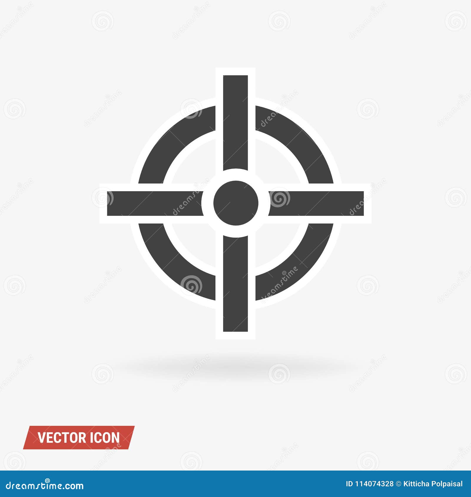 Aim Icon Vector, Vector Illustion Flat Design Style. Stock Vector ...