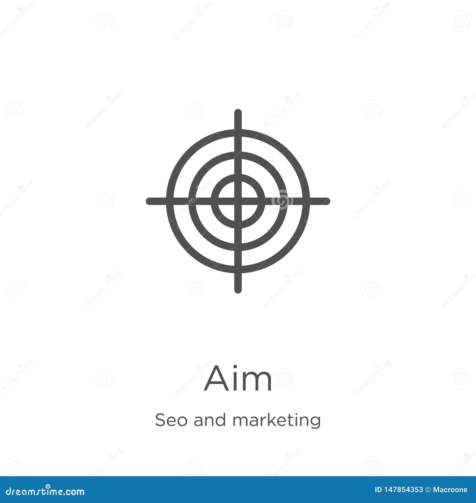 Aim Icon Vector from Seo and Marketing Collection. Thin Line Aim ...