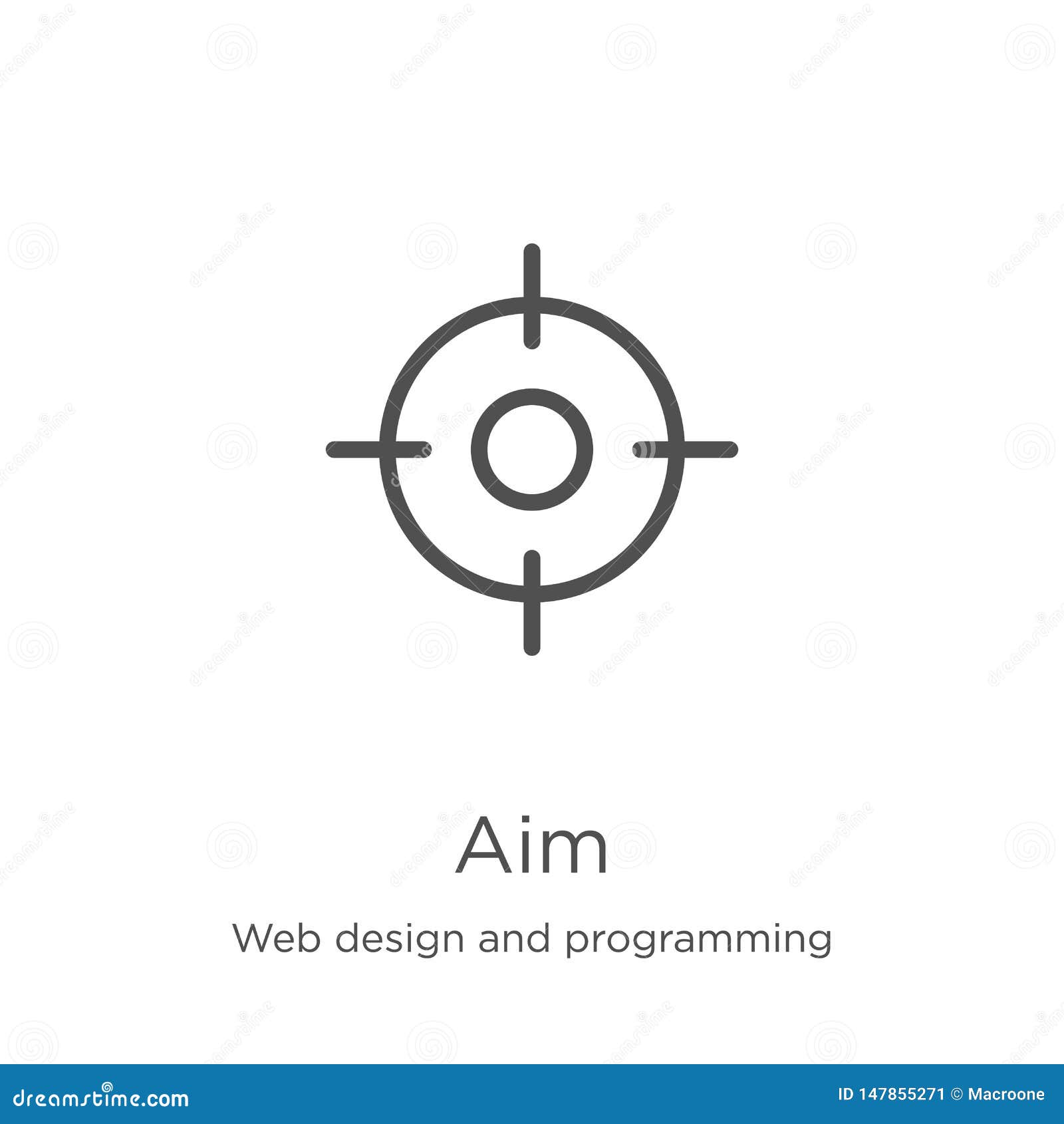 Aim Icon Vector from Web Design and Programming Collection. Thin Line ...