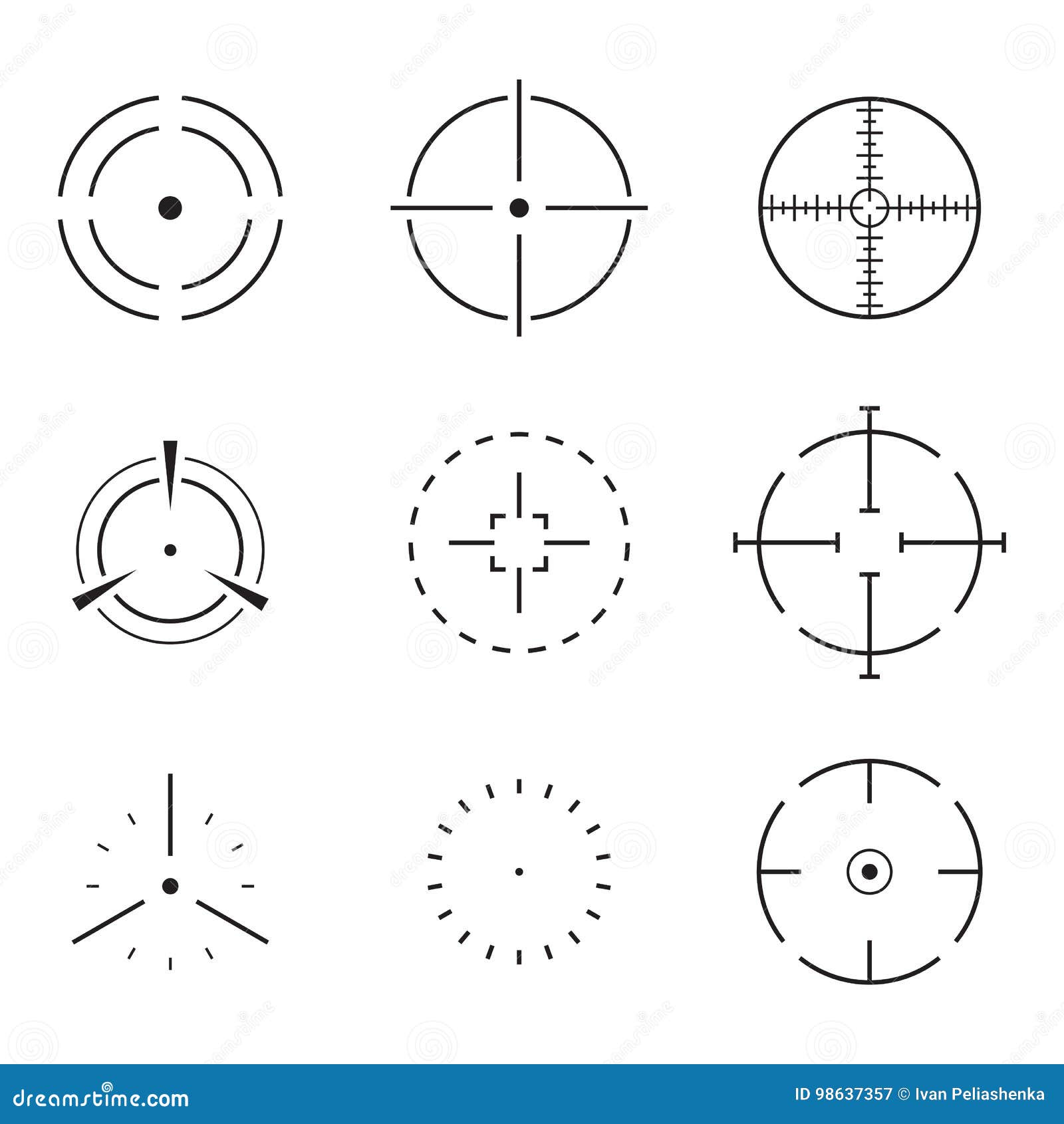 Aim icons stock illustration. Illustration of symbol - 98637357