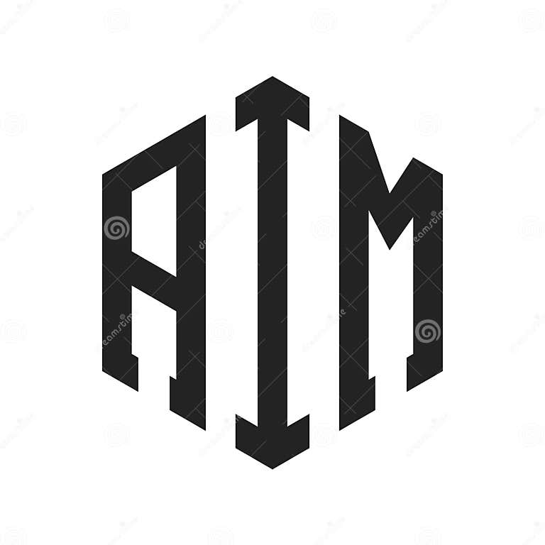AIM Logo Design. Initial Letter AIM Monogram Logo Using Hexagon Shape ...