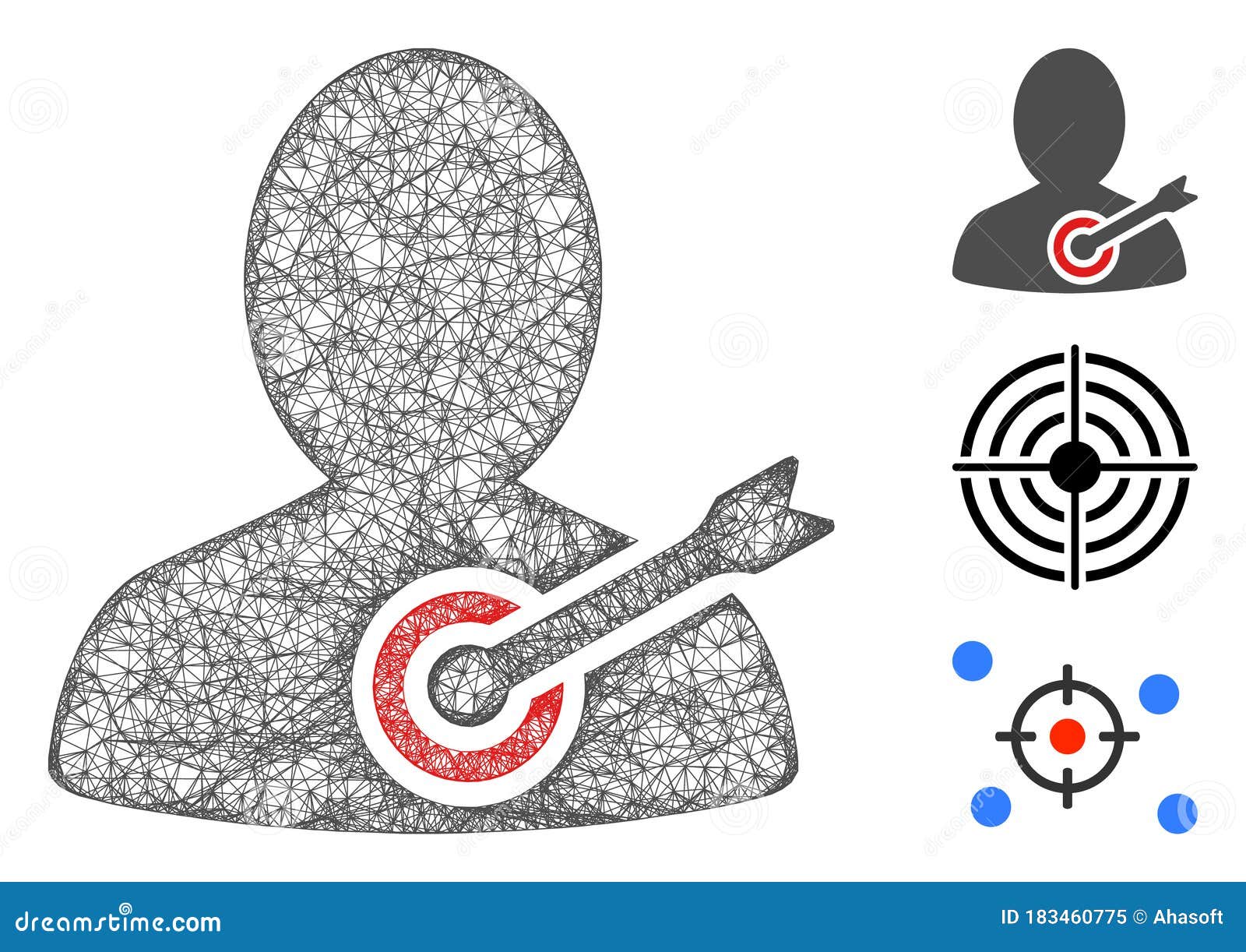 Aim Person Web Vector Mesh Illustration Stock Illustration ...