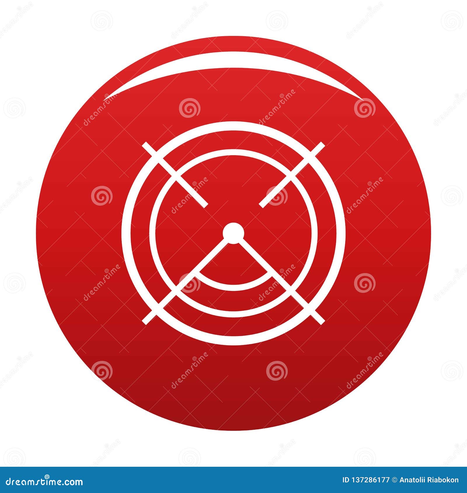 Aim radar icon vector red stock vector. Illustration of target - 137286177
