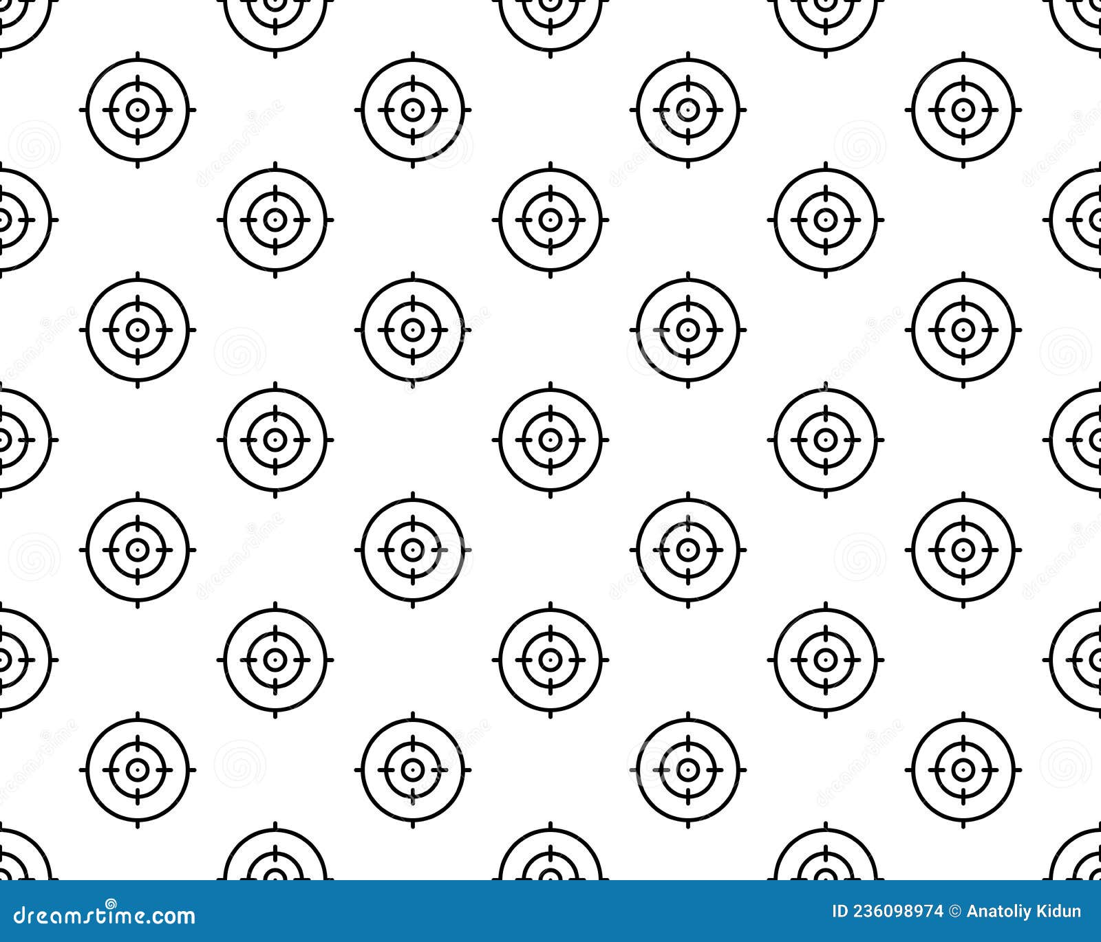 Aim Sight Symbol on White Seamless Background Vector Graphics. Seamless ...