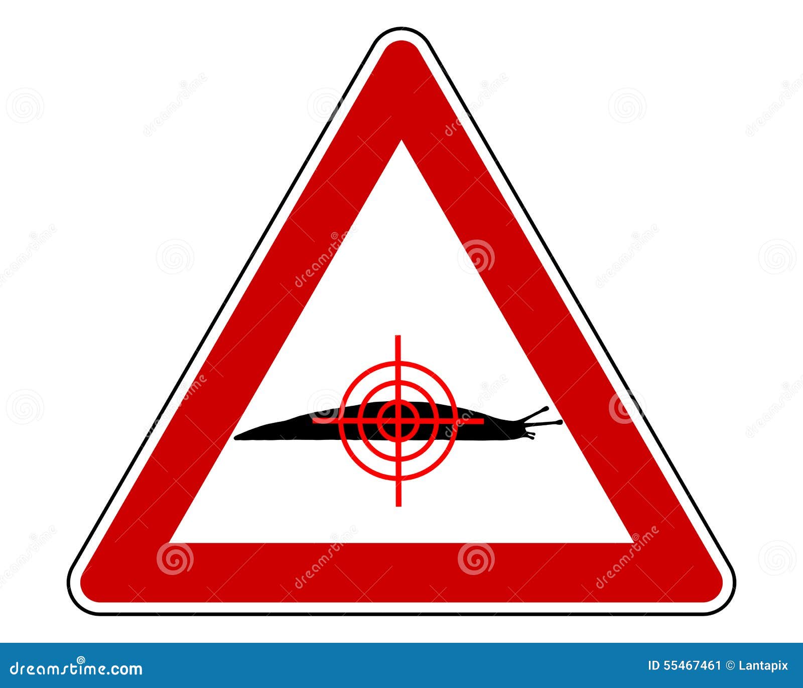 Aim at slugs warning sign stock vector. Illustration of isolated - 55467461